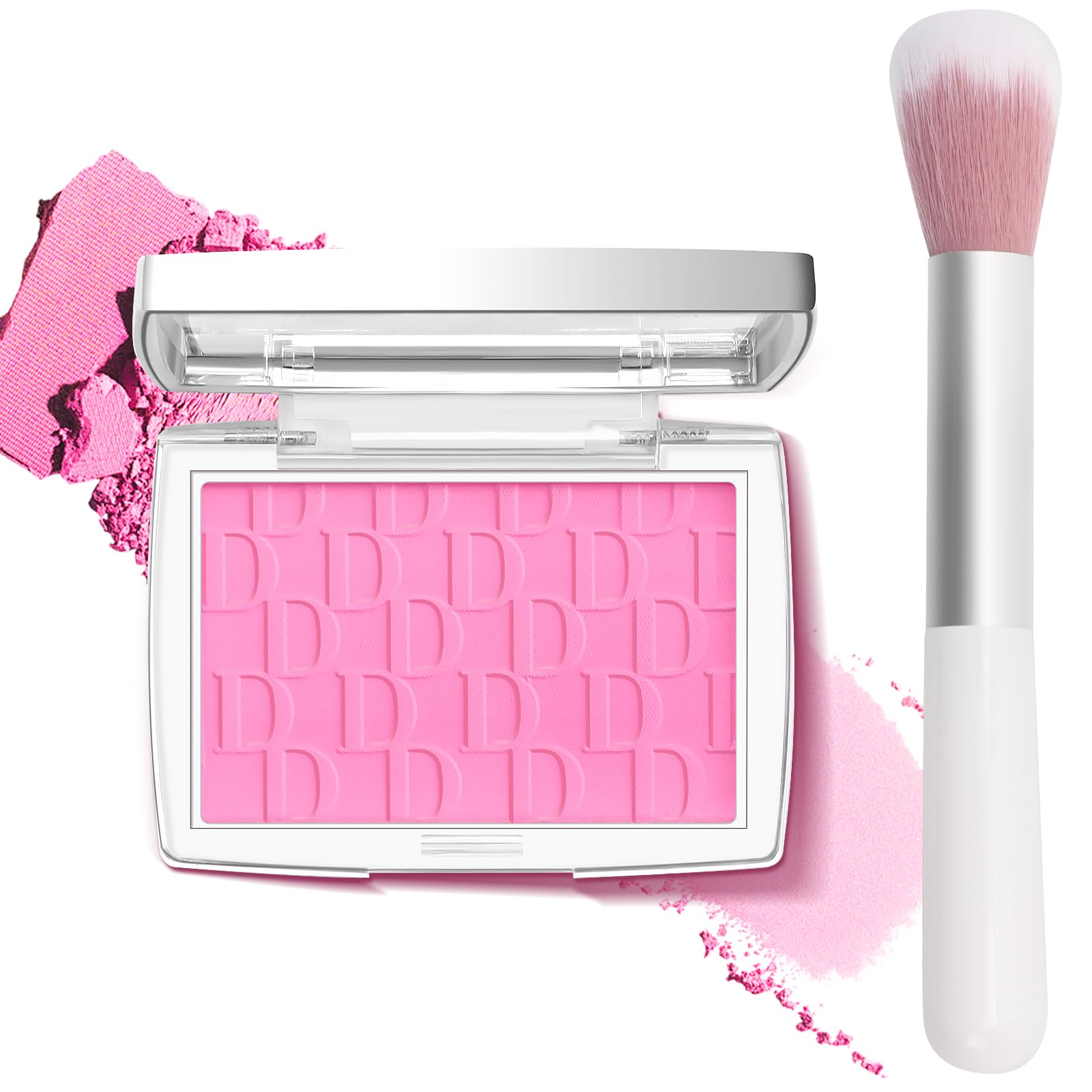 Amazon.com: LYBHDAFA Pink Blush Powder Blush for Cheeks with Brush ...