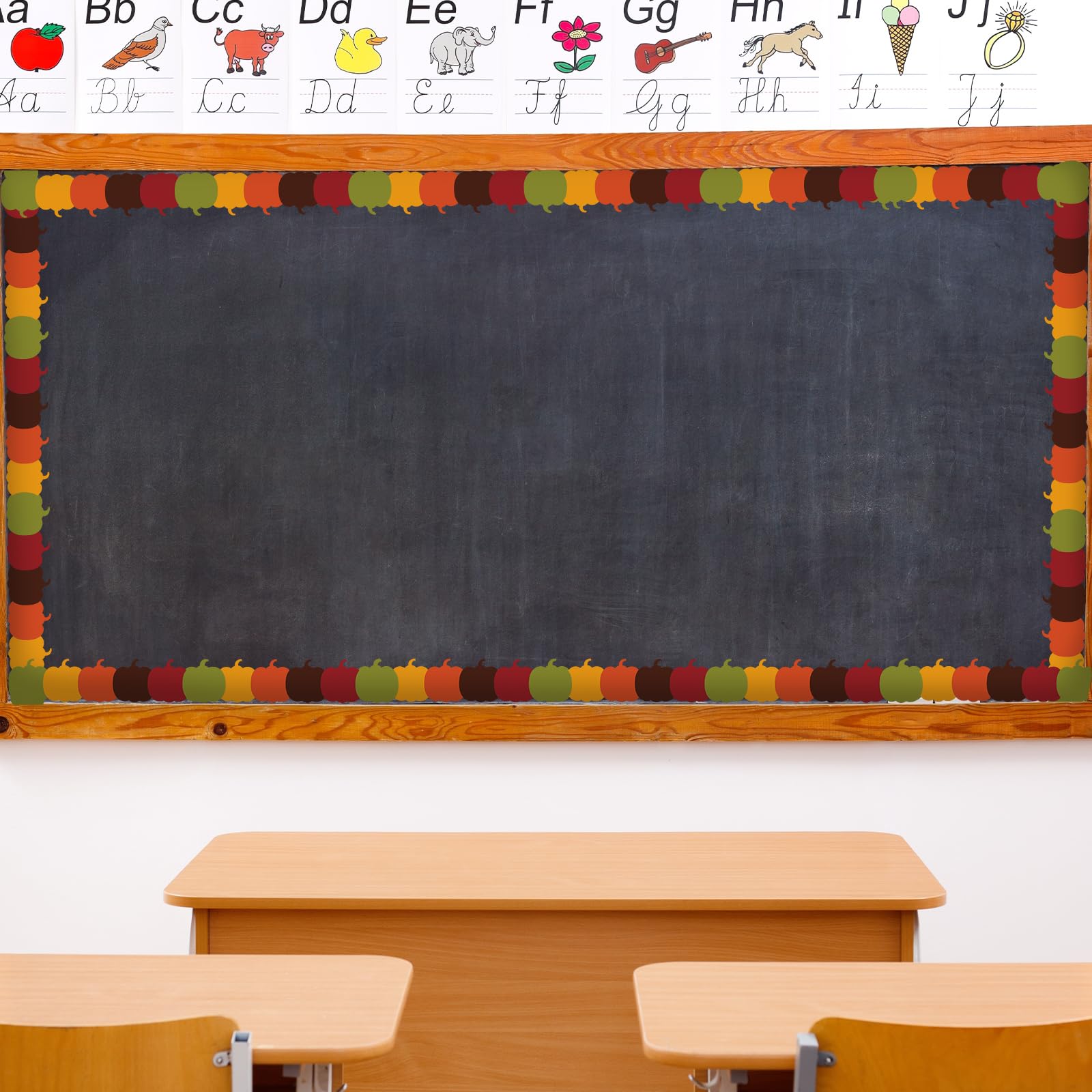 Snapklik.com : 32.8ft Fall Bulletin Board Borders Colorful Pumpkin Die ...