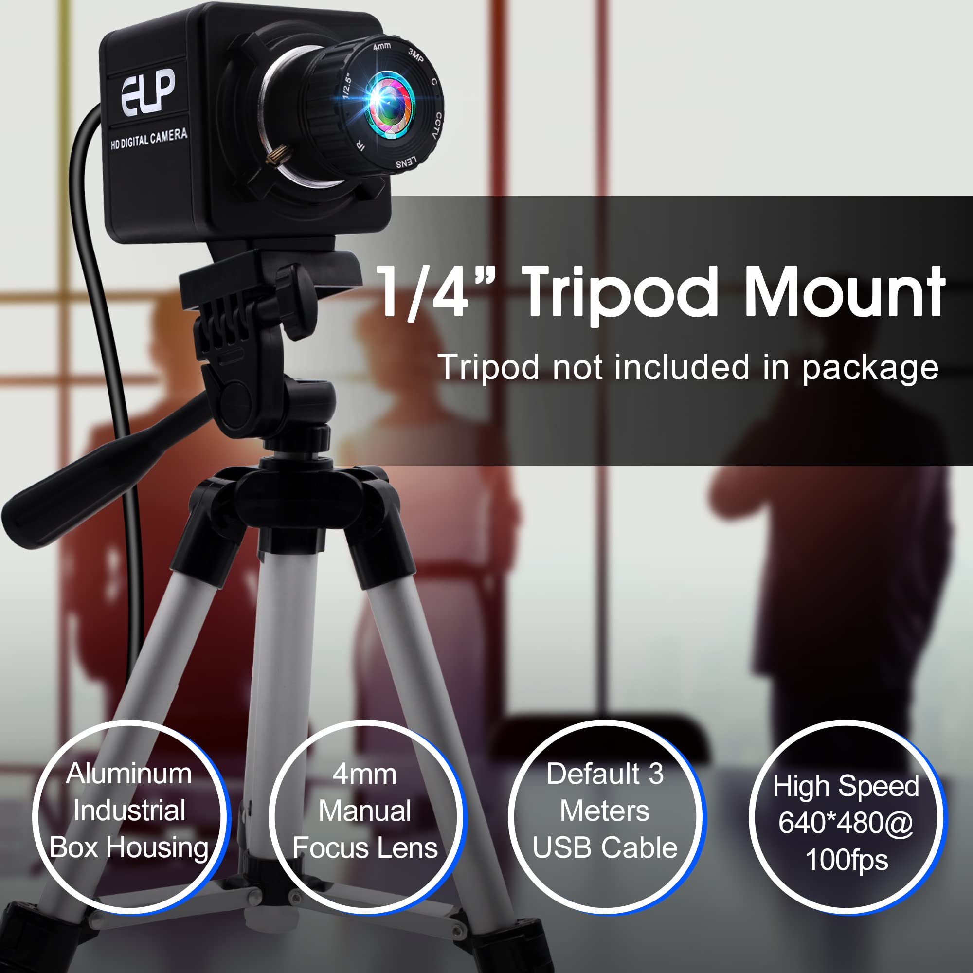 ELP USB Camera Manual Zoom 4mm Lens Prototype Camera 2Megapixel 1080p ...