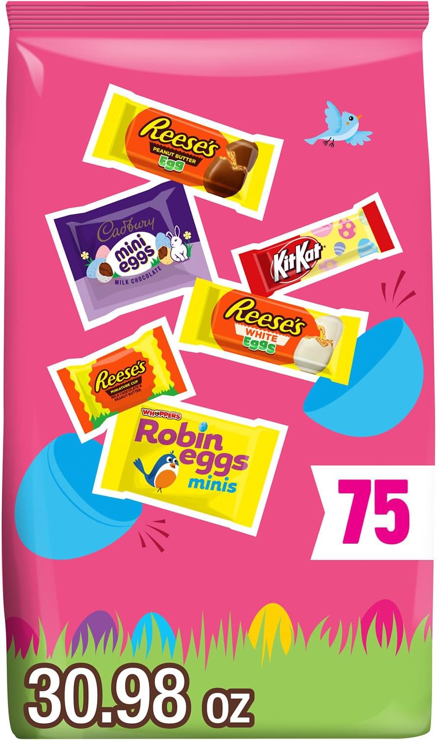 Amazon.com: Hershey Assorted Flavored, Easter Candy Bulk Bag, 30.98 oz ...