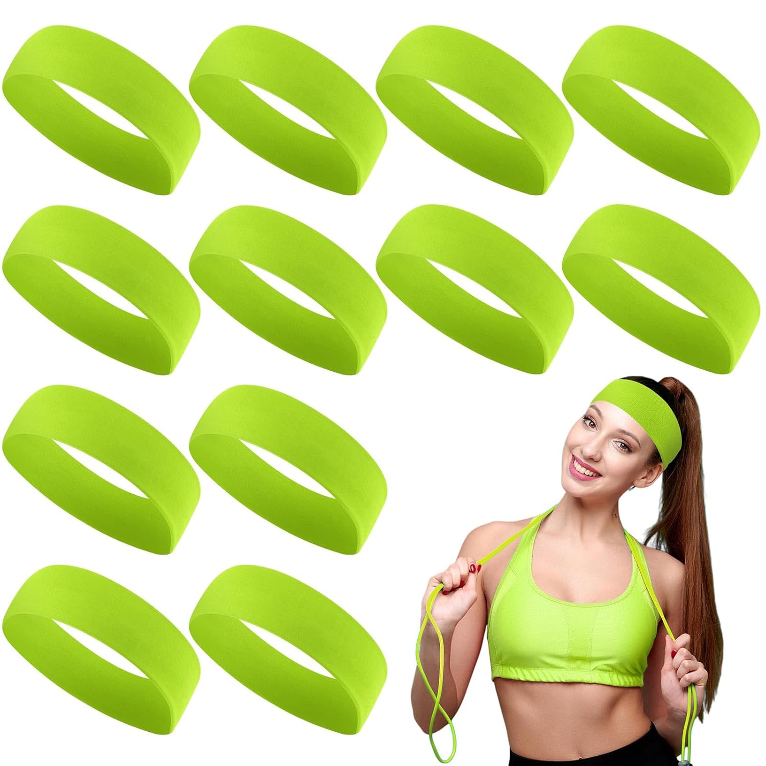 Amazon.com : Hotop 12 Pack Sport Headbands for Women Elastic Soft ...