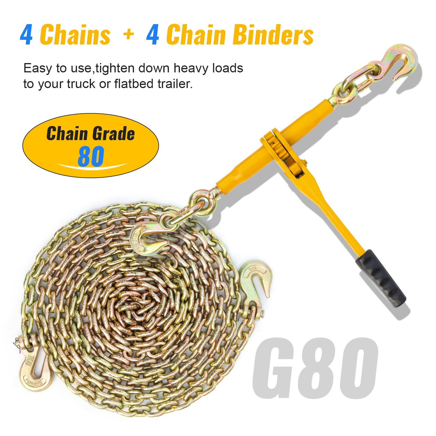 Snapklik.com : Chain And Binder Kit 5/16in-3/8in, Ratchet Load Binders ...