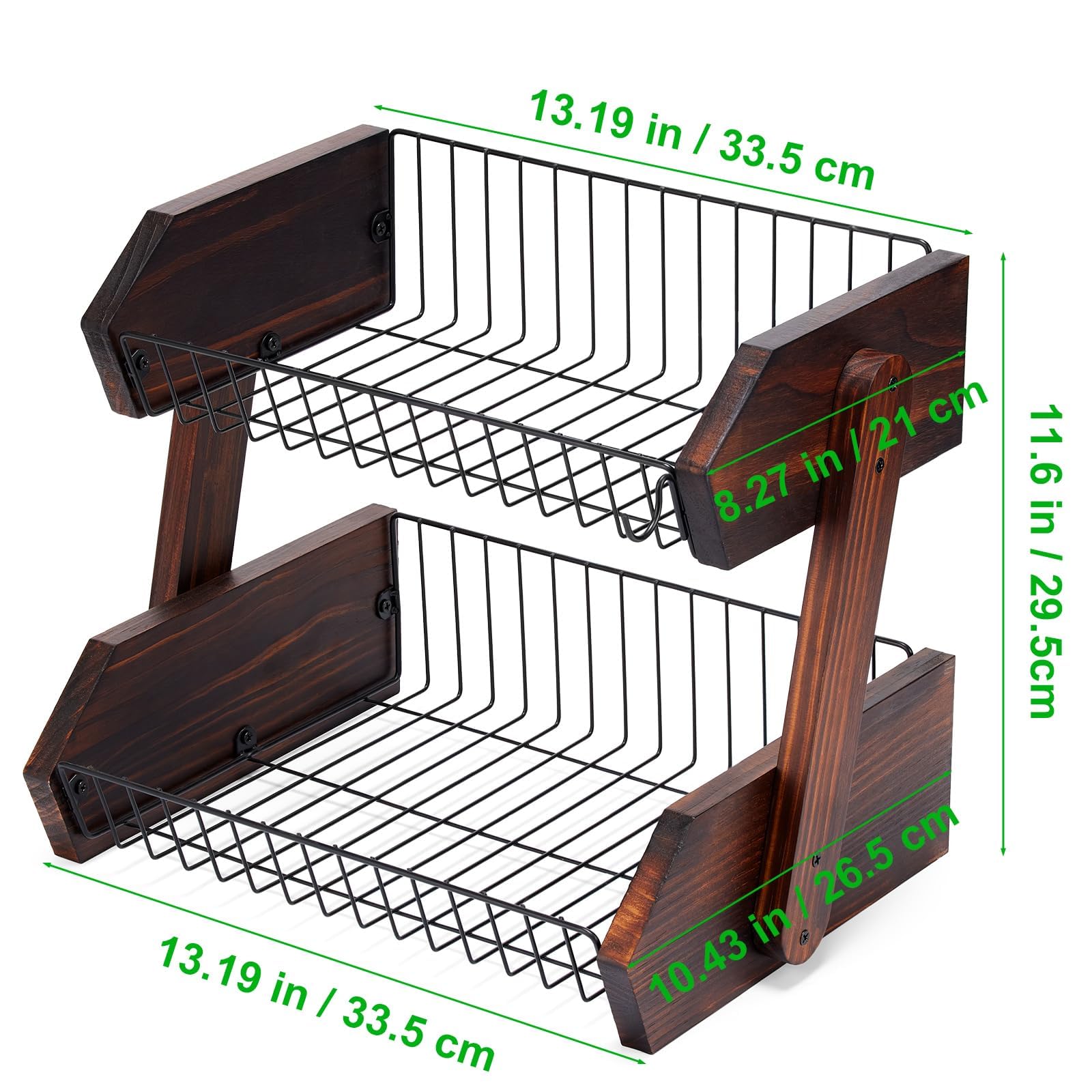 Snapklik.com : HouseJoy 2 Tier Wooden Fruit Holder