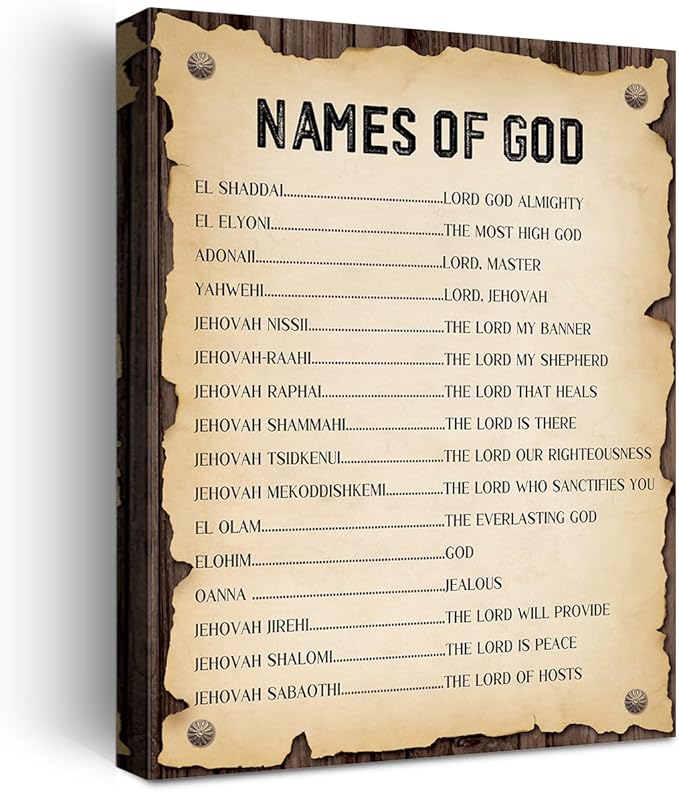 Amazon.com: Names of God Wall Art,Christian Religious Scripture Canvas ...