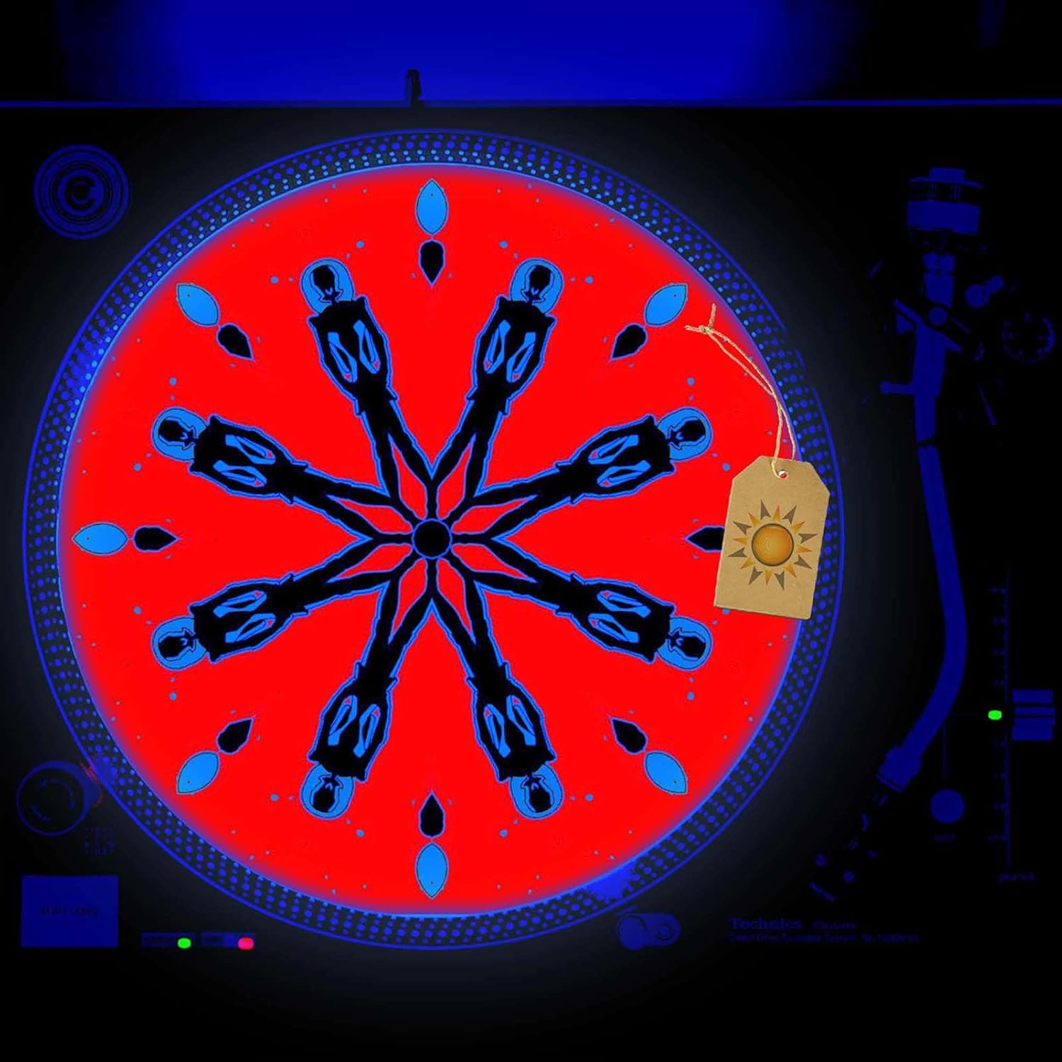 Amazon.com: DJ Turntable GLOW Slipmat (glows under blacklight) Star Man ...
