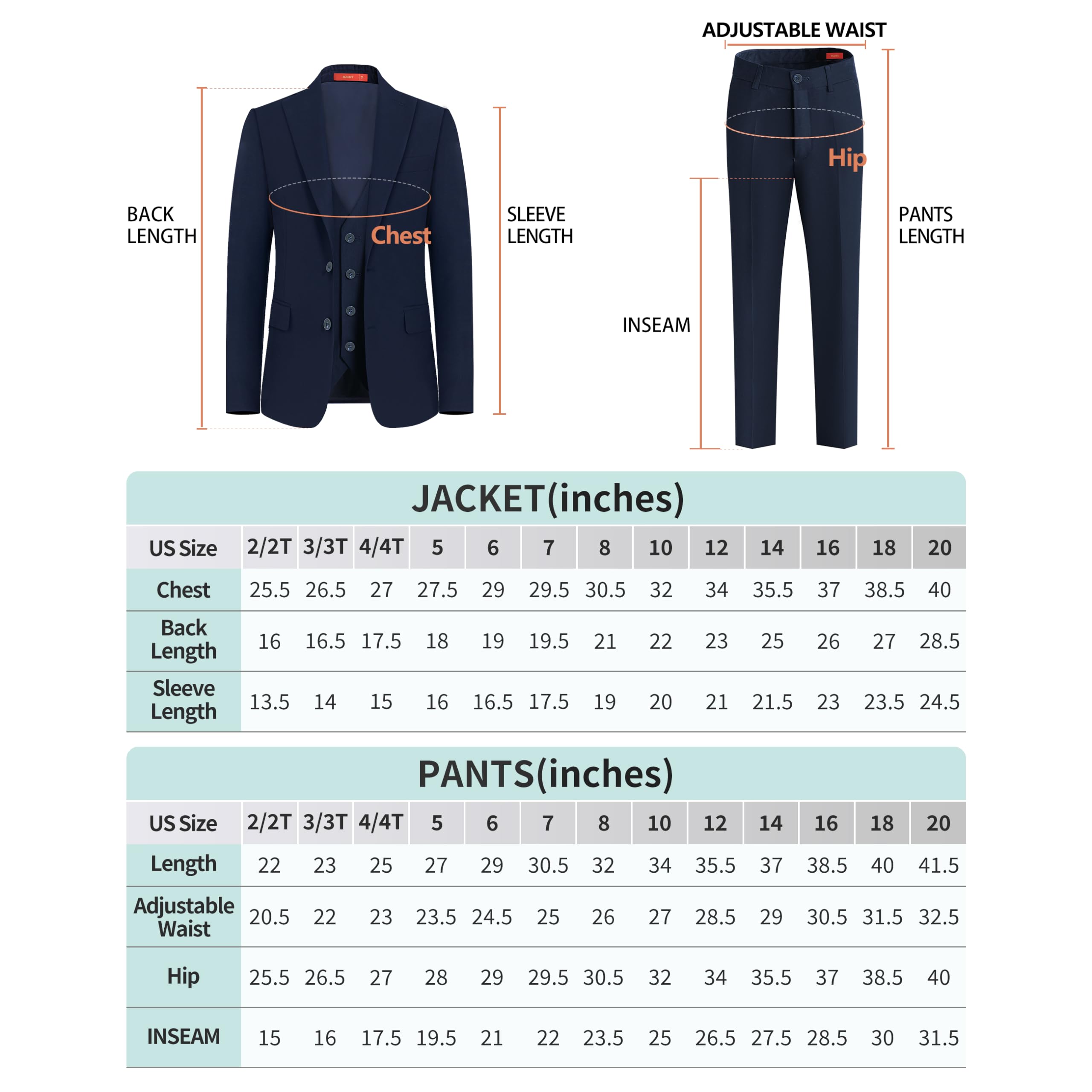 Snapklik.com : Plavict Boys Suit 3 Piece Suit, Adjustable Waist, Boys ...