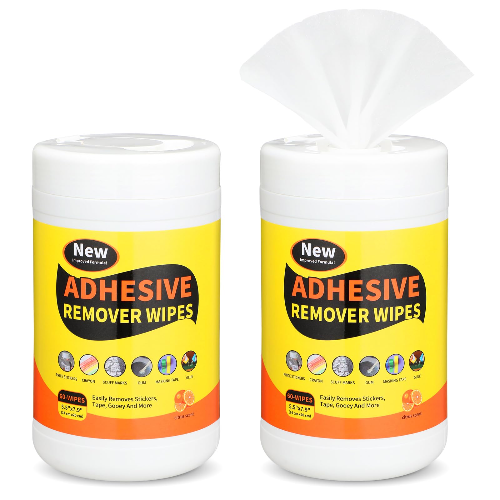 Amazon.com: Threlaco 2 Pack Glue Remover Wipes 120 Count Adhesive and ...