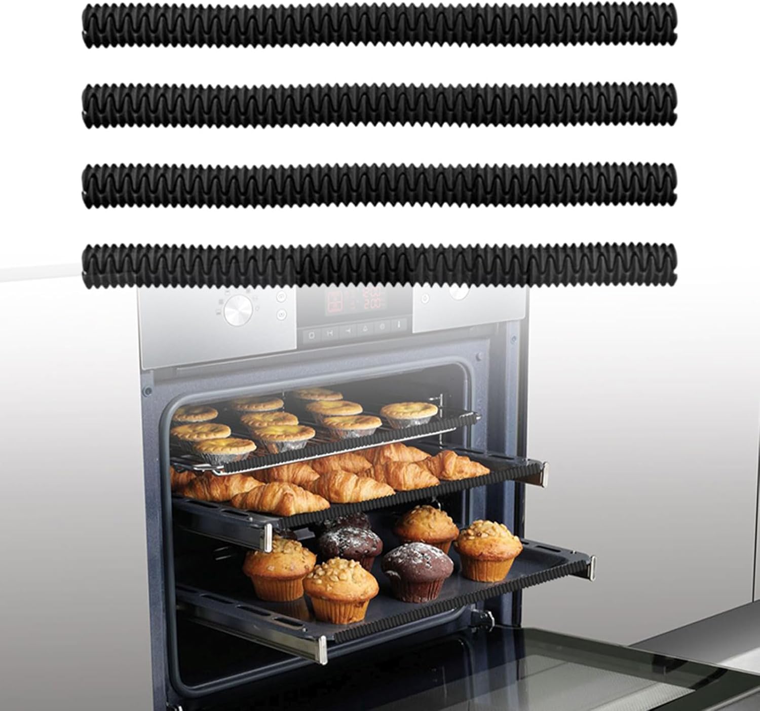 4Pcs Edge Shields Oven Guards Silicone Oven Rack Protectors Preventing ...