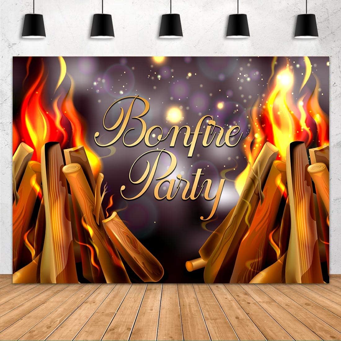 Amazon.com : FHZON Bonfire Party Backdrop Firewood Flame Photo ...