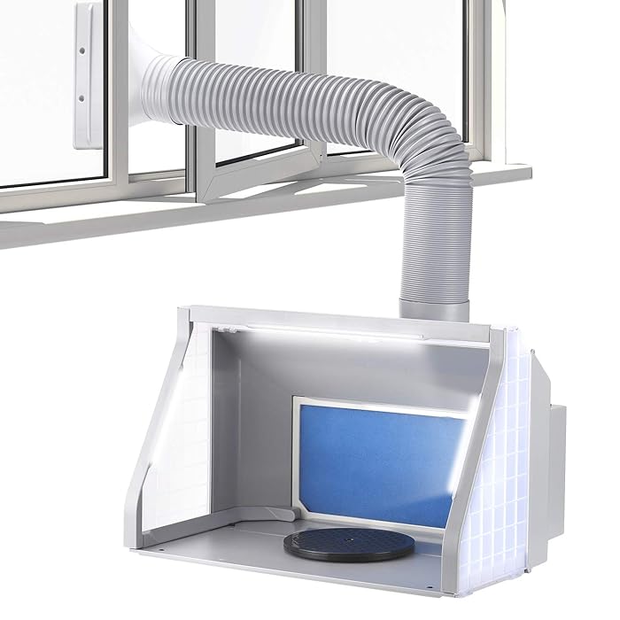 Buy Anesty Dual Fans Spray Booth Paint Booth with Built-in LED Lighting ...