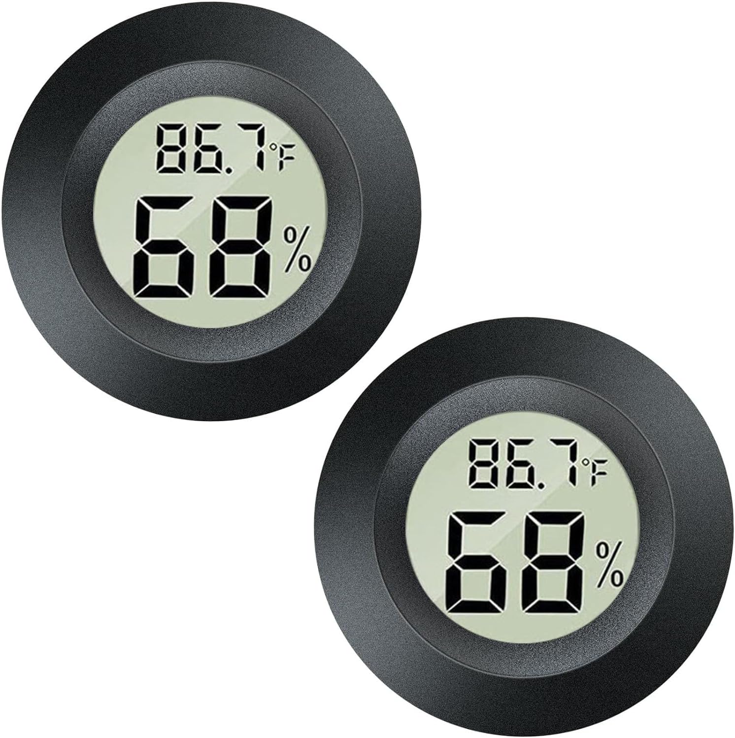 Meggsi 2 Pack Mini Digital Hygrometer Gauge Indoor Thermometer, LCD ...