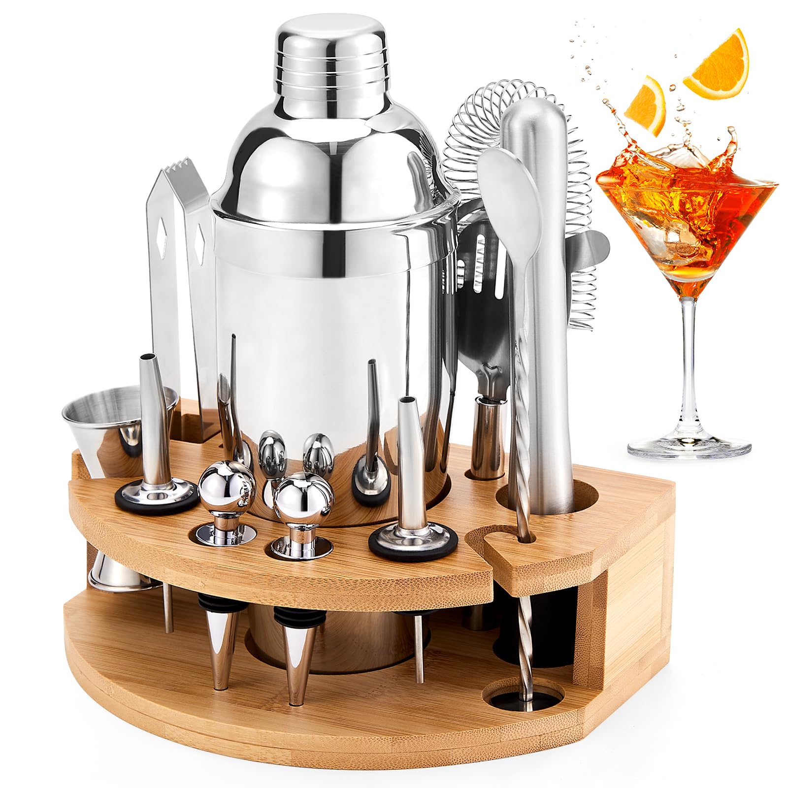 LICBOX 12 Piezas Cocktail Bar Set Kit, Acero Inoxidable Coctelera ...