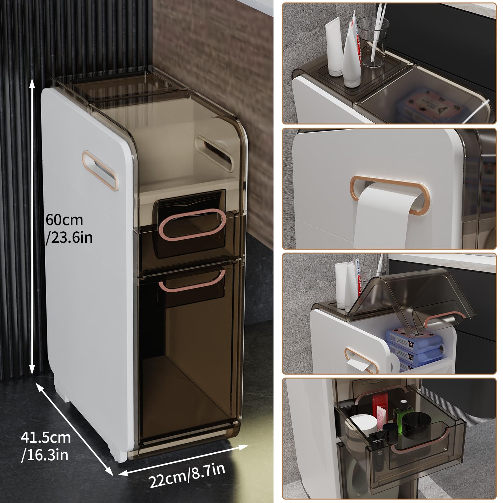 Snapklik.com : 8.66 Slim Storage Narrow Drawers For Small Spaces 2 ...