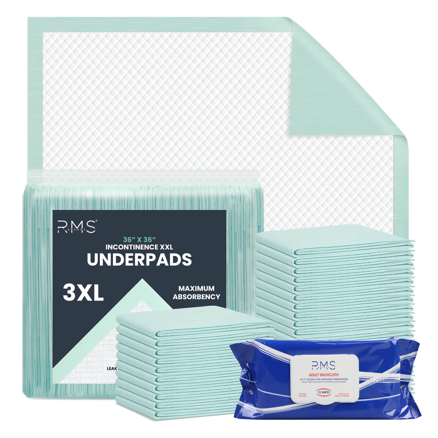 Amazon.com: RMS BRANDS 125 Gram Incontinence Disposable Underpads 36 X ...