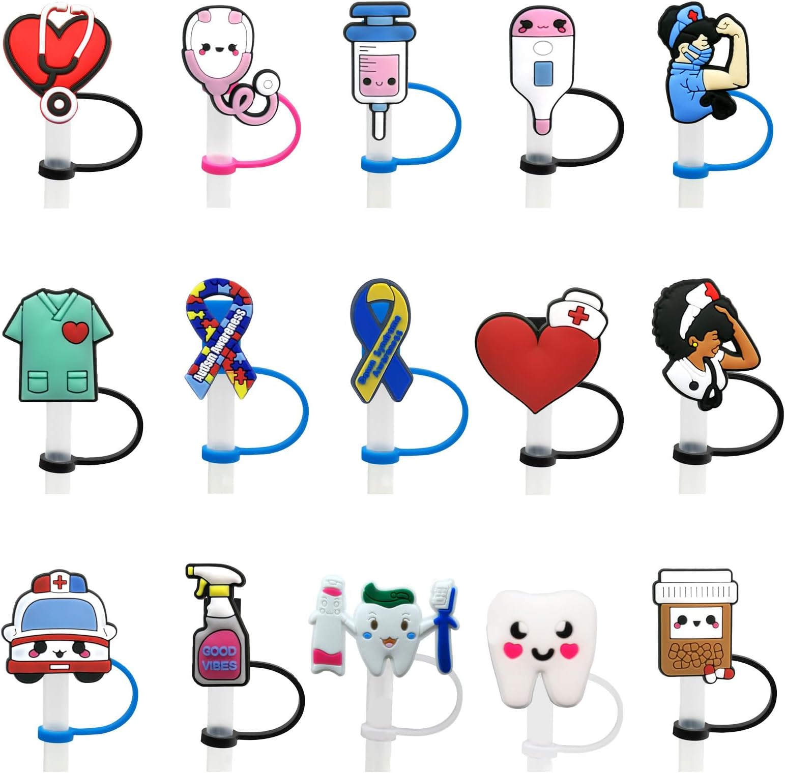 Amazon.com: GTOTd Green Frog Drinking Straw Topper Cover（15 PCS）6-8 mm ...