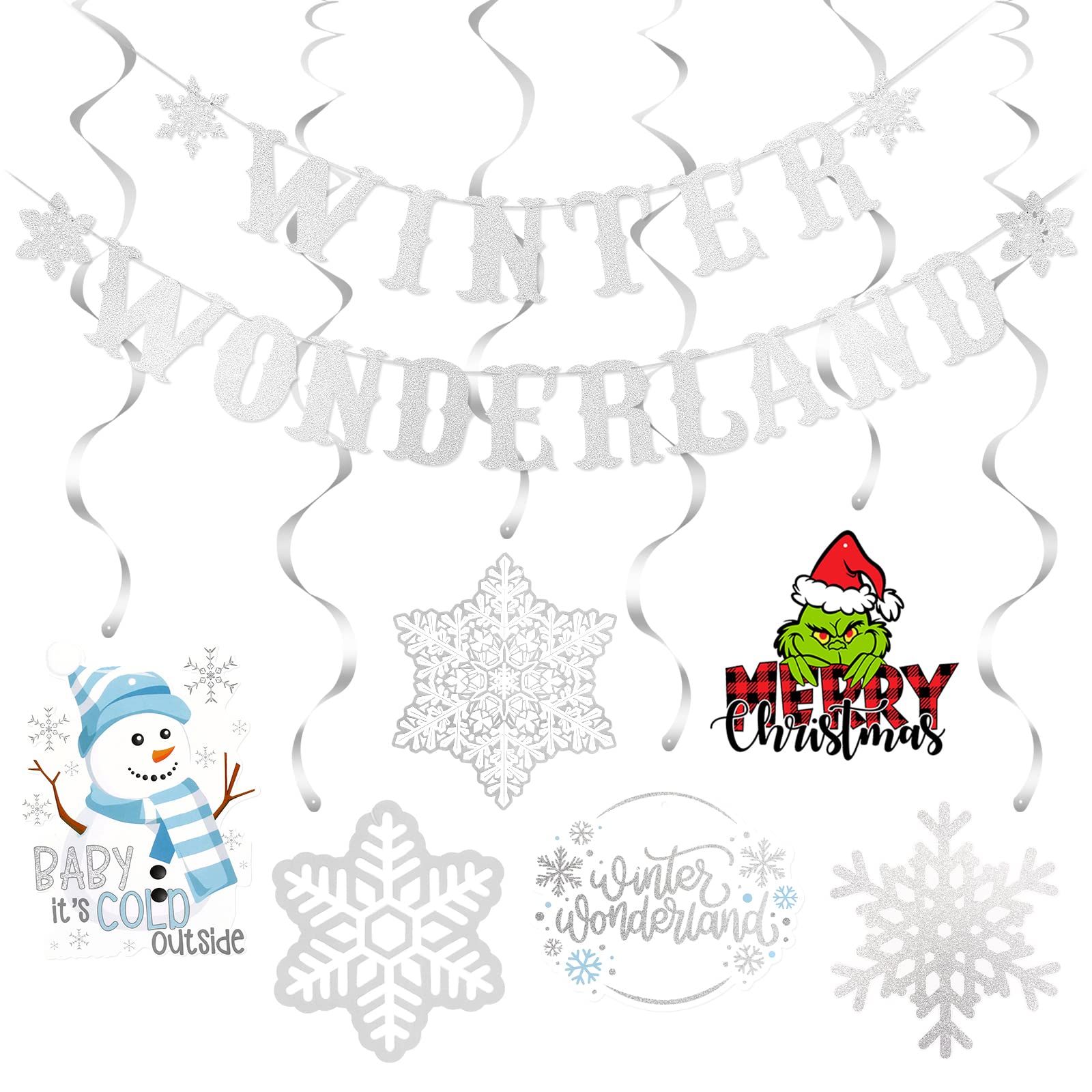 Silver Snowflake Winter Wonderland Banner Winter Wonderland Signs silver-snowflake-winter-wonderland-banner-winter-wonderland-signs