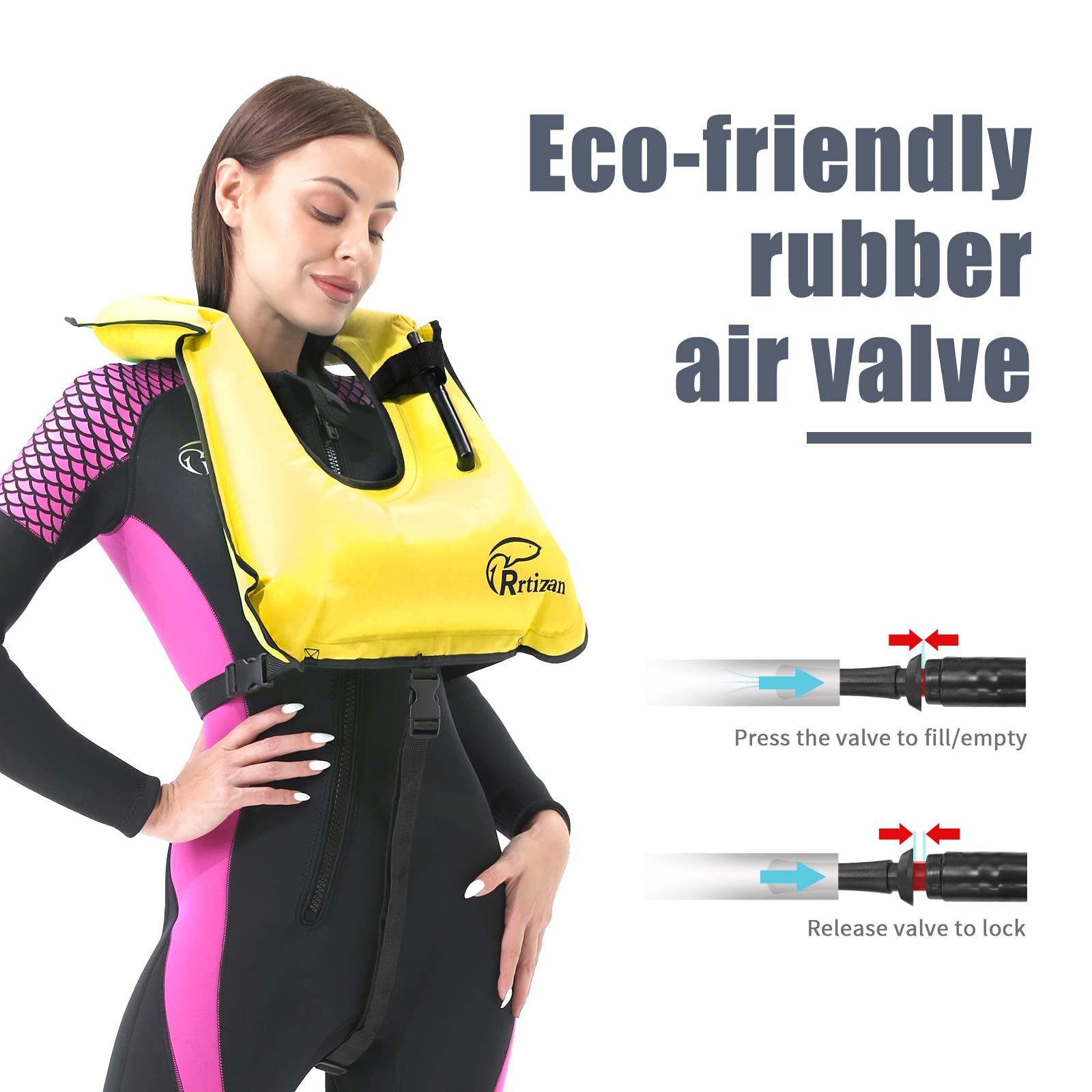 Snapklik.com : Rrtizan Snorkel Vest, Adults Portable Inflatable Swim ...