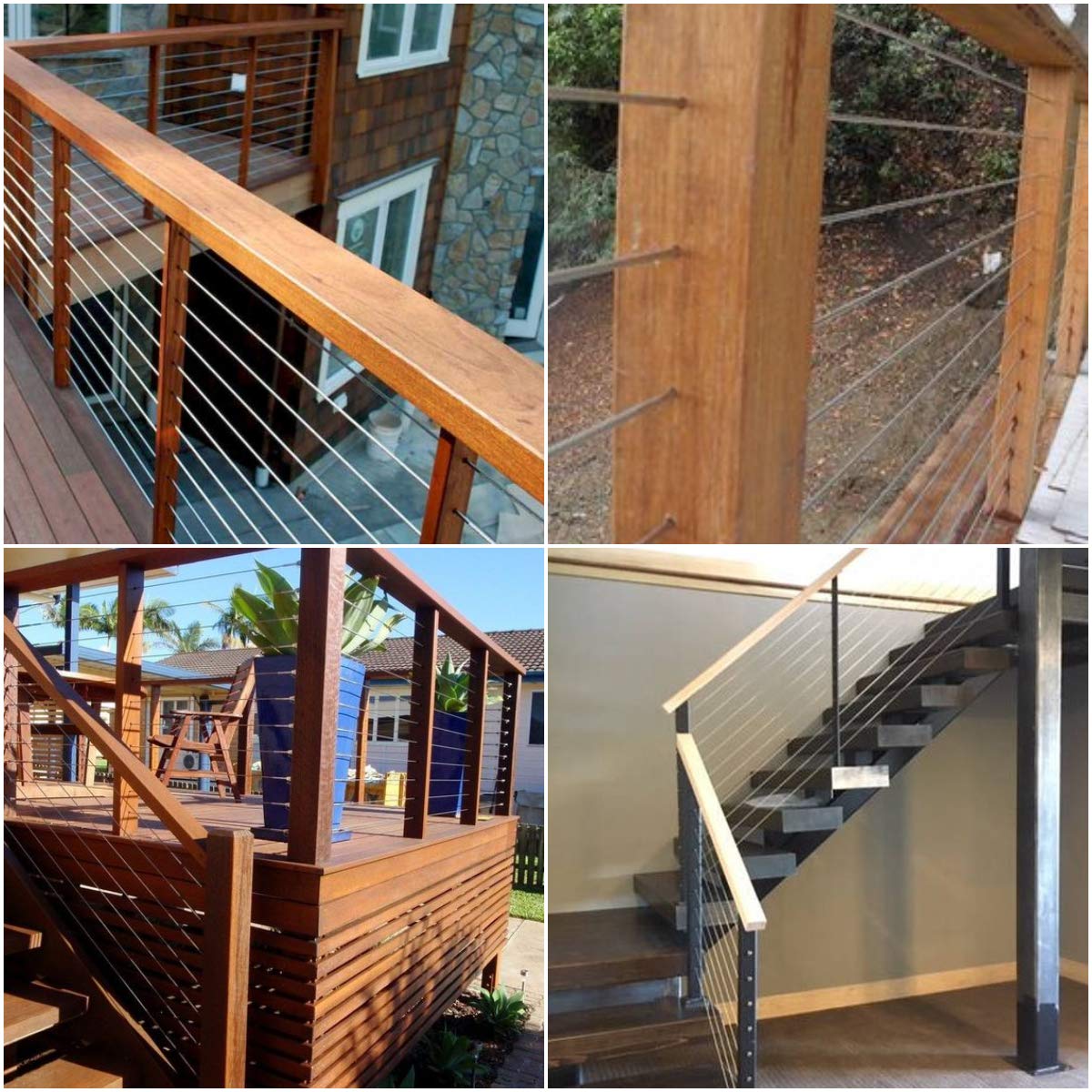 Snapklik.com : 1/8" 316 Stainless Steel For Deck Cable Railing Kits DIY ...