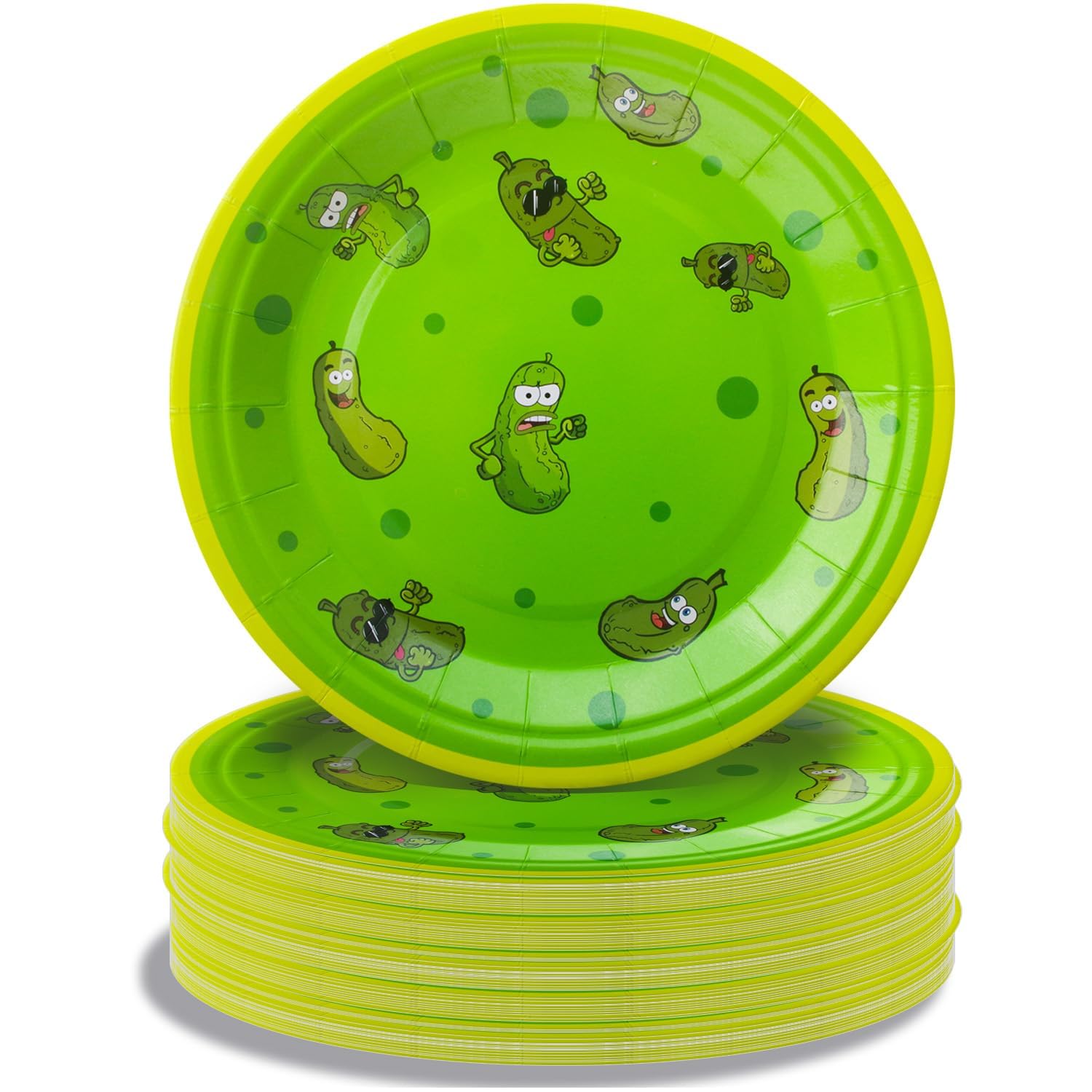 Amazon.com: Pandecor 50 Pieces 7 inches Disposable Paper Pickle Plates ...