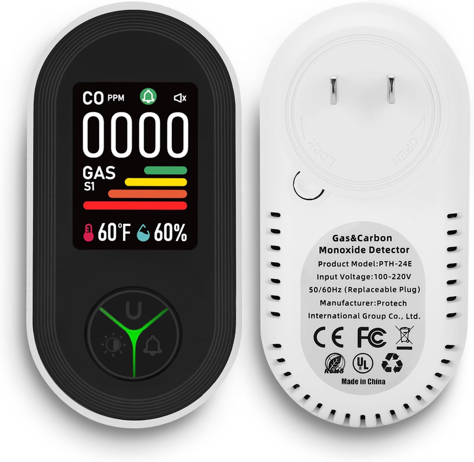4-in-1 Natural Gas Leak Detector & Carbon Monoxide Detectors - Carbon ...