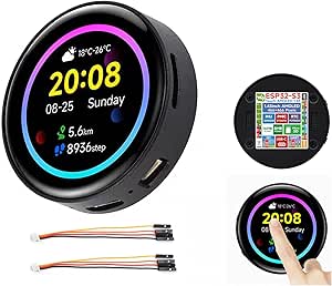 Amazon.com: ESP32-S3 1.43inch AMOLED Touch Display Development Board, 466x466 QSPI Interface ...