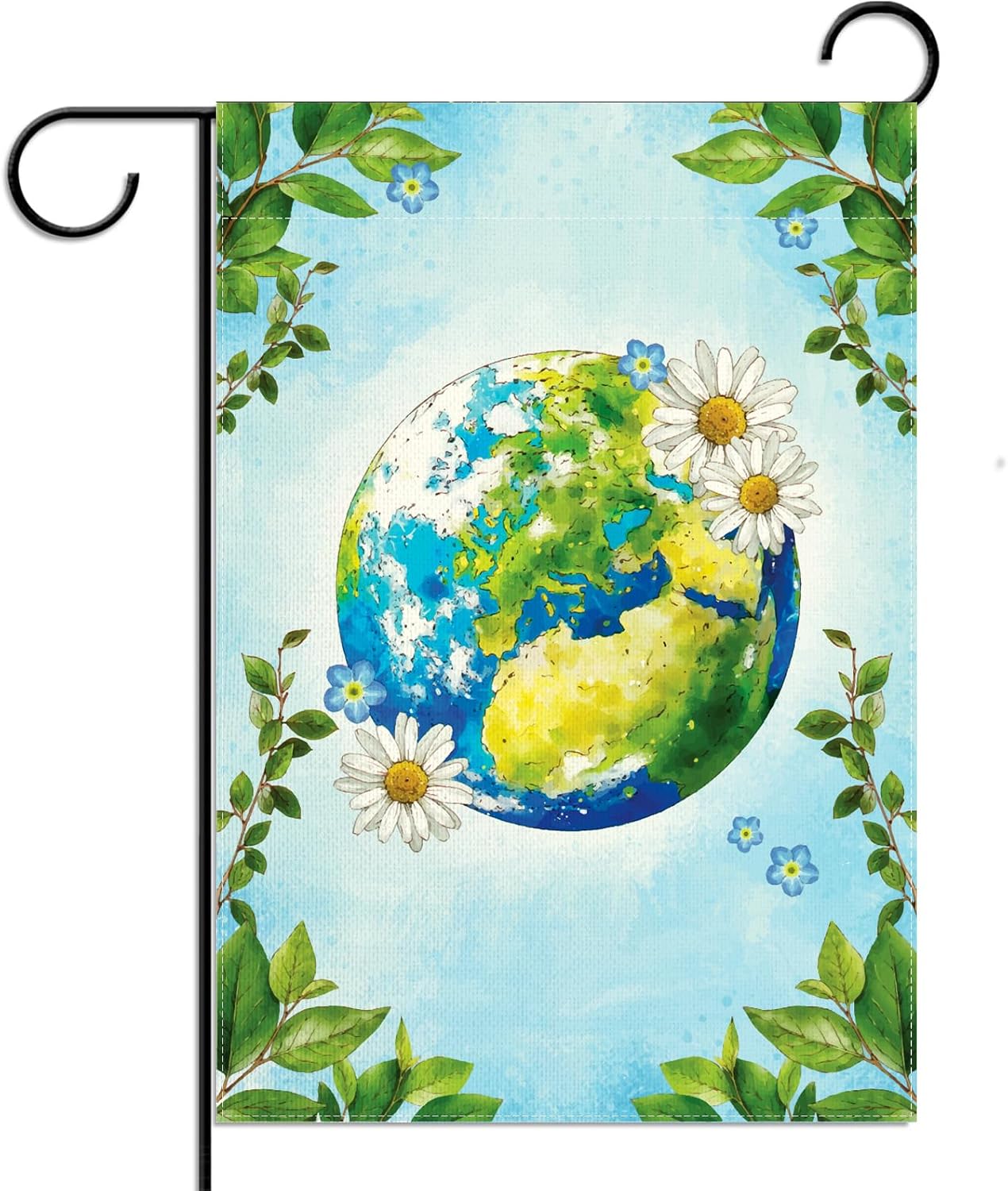 Amazon.com : Linen Happy Earth Day Garden Flag 12.5x18 Inch Double ...