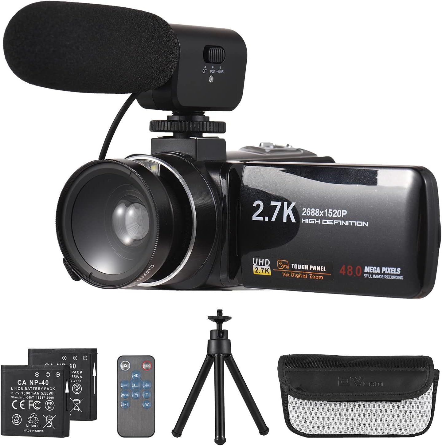 Andoer 2.7K Digital Video Camera Camcorder DV Recorder 48MP 16X Digital ...