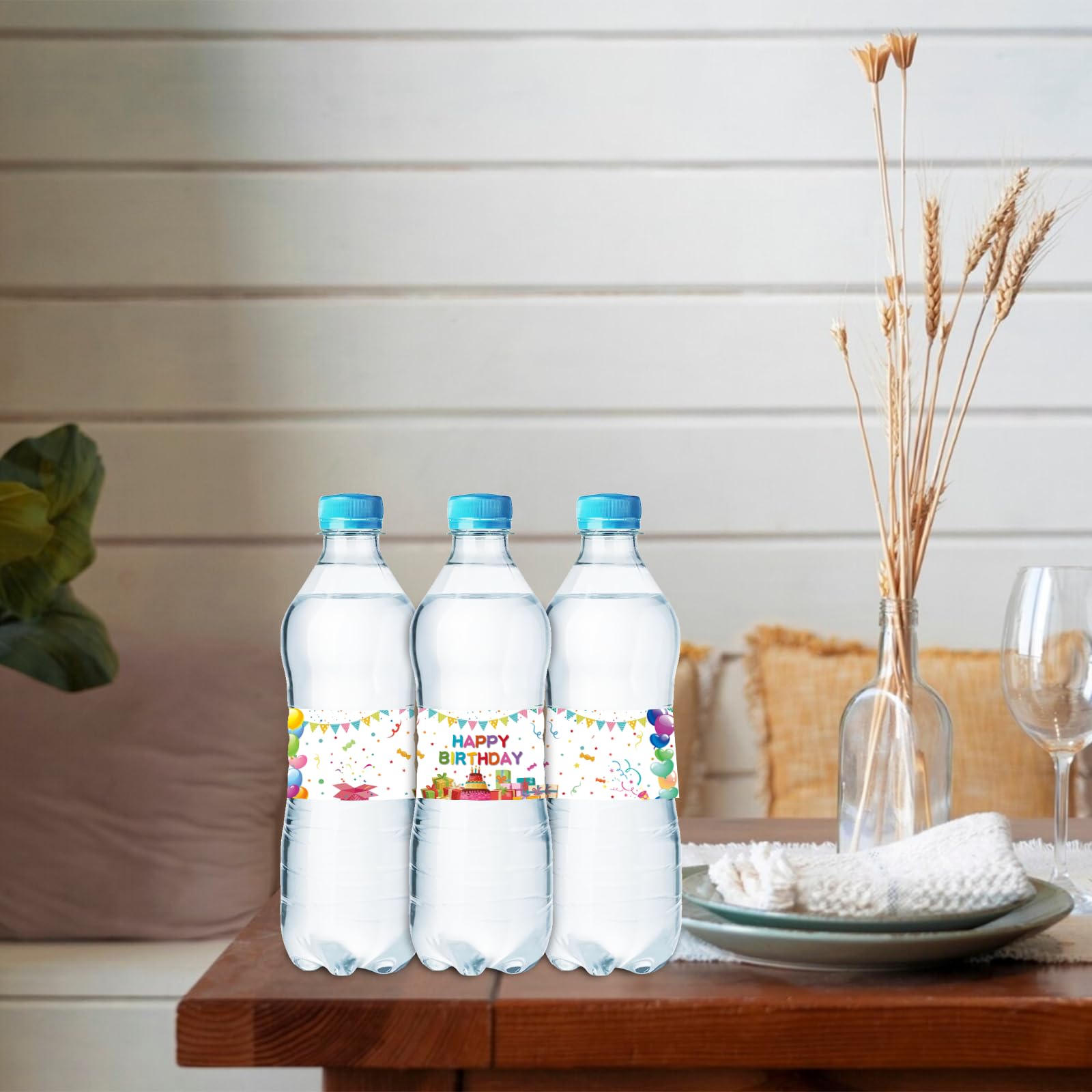 Modelo De Rotulo De Garrafa De Agua Gratis Aniversario