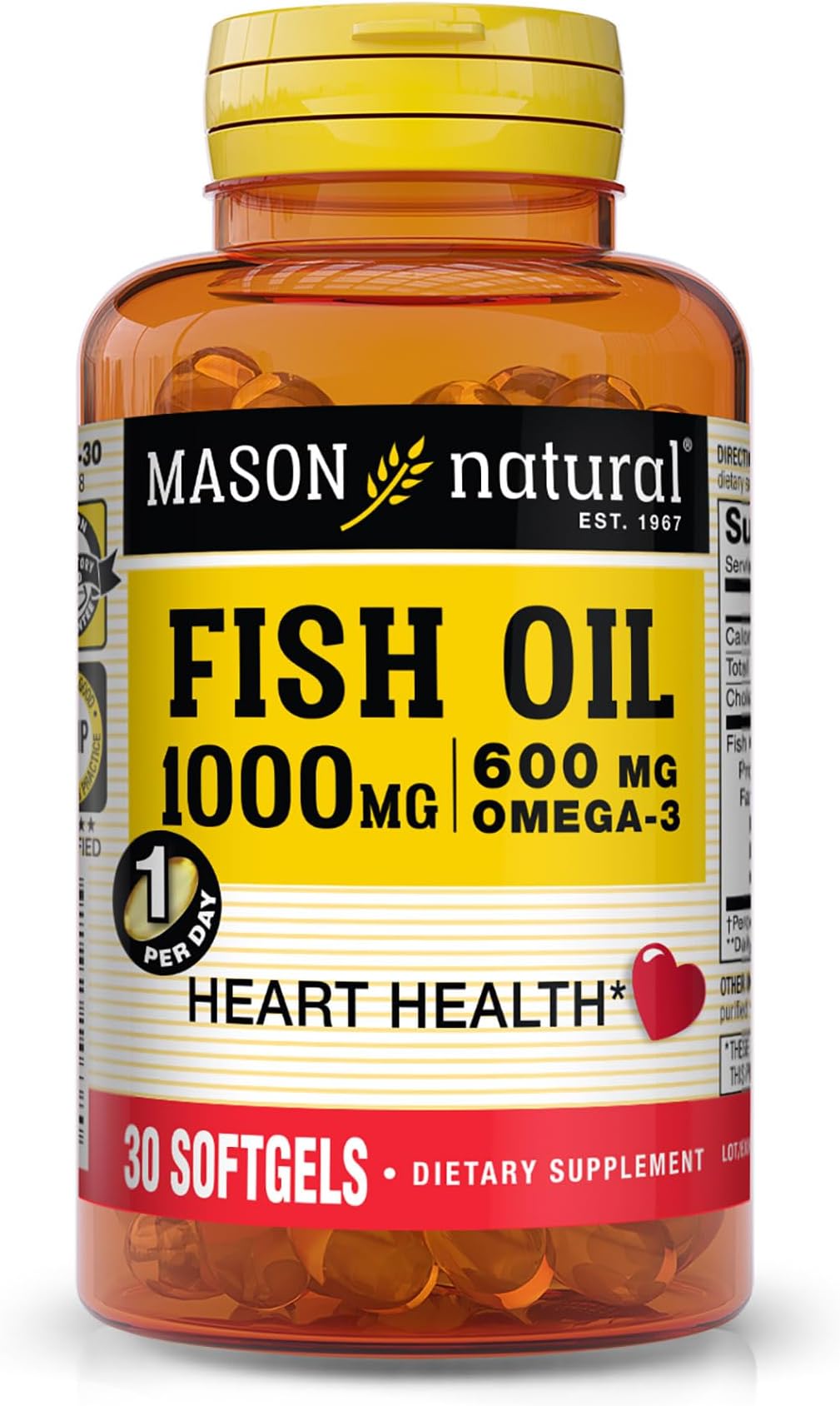 Amazon.com: FISH OIL 1000MG SUPER OMEGA-3, 30-Count Softgels : Health ...
