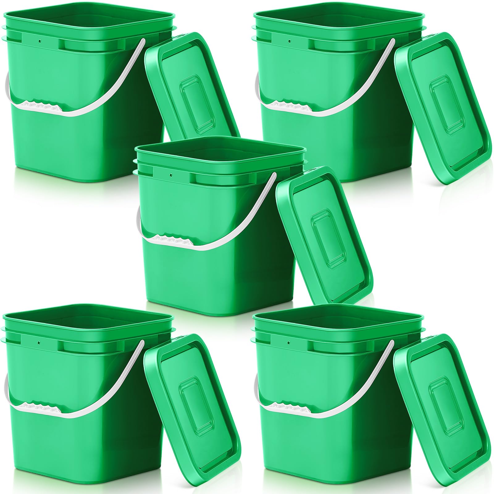 Amazon.com: Mumufy 5 Pcs 3.5 Gallon Square Food Grade Bucket Square ...