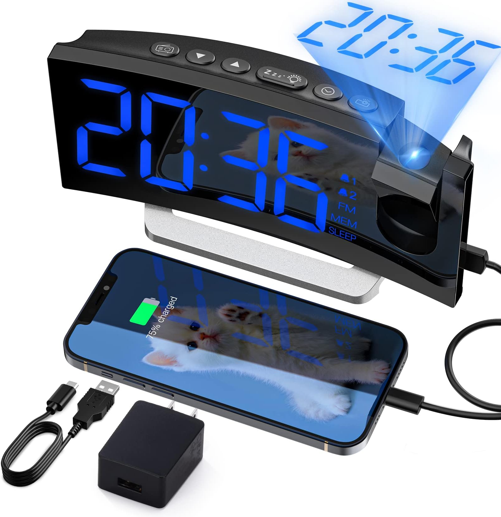 Amazon.com: DreamSky Decent Alarm Clock Radio with FM Radio, USB Port ...