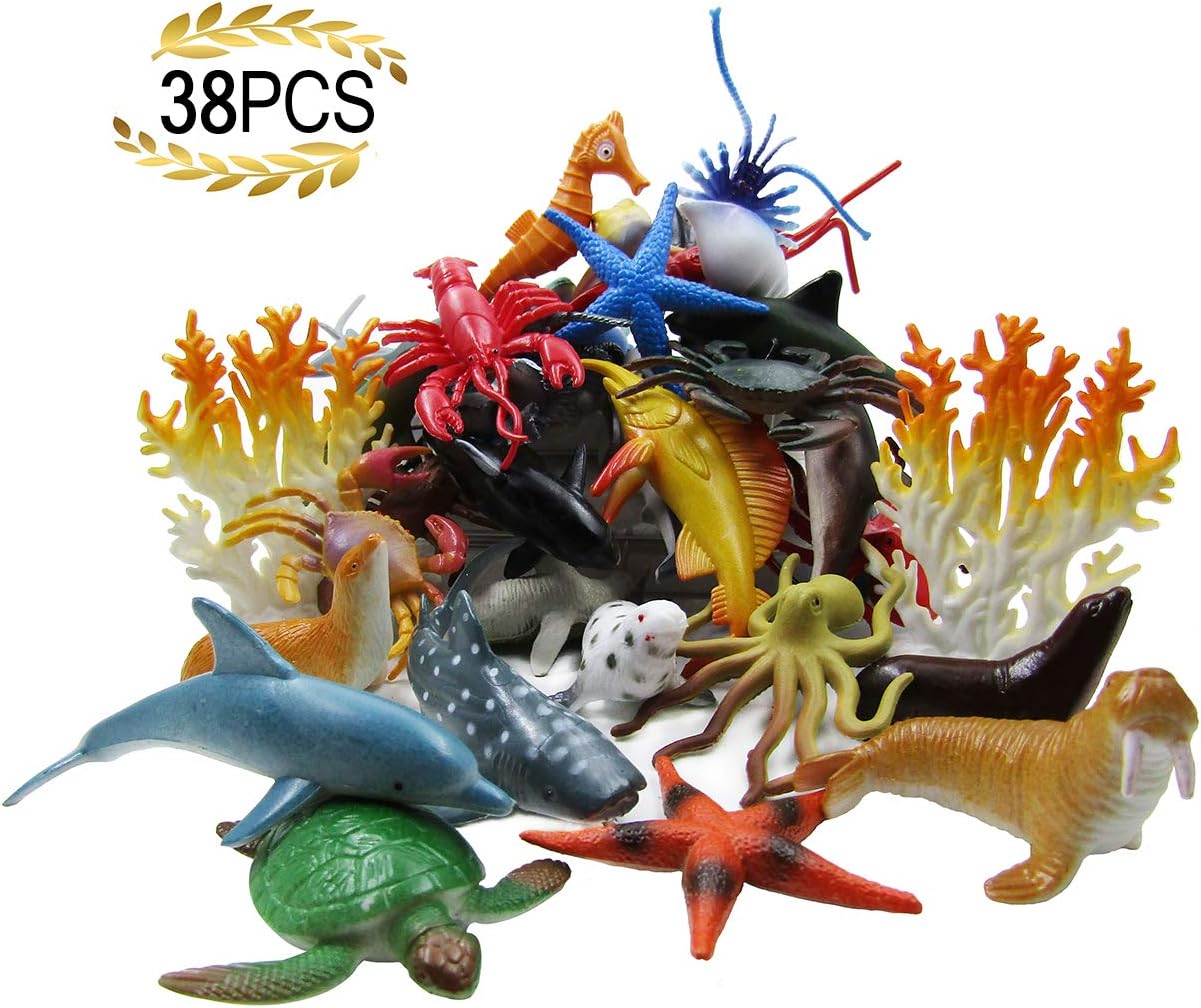 Ocean Sea Animal, Assorted Mini Sea Creatures Toys Set, Realistic ...