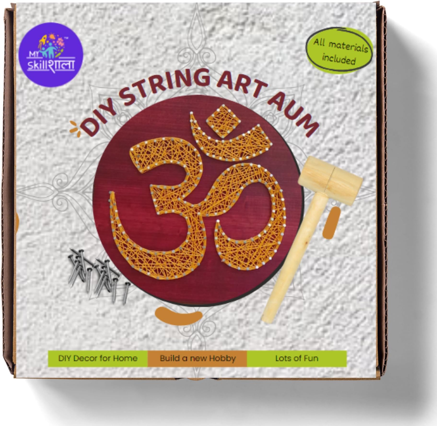 MySkillShaala String Art Aum Kit - DIY String Art with MDF Board ...