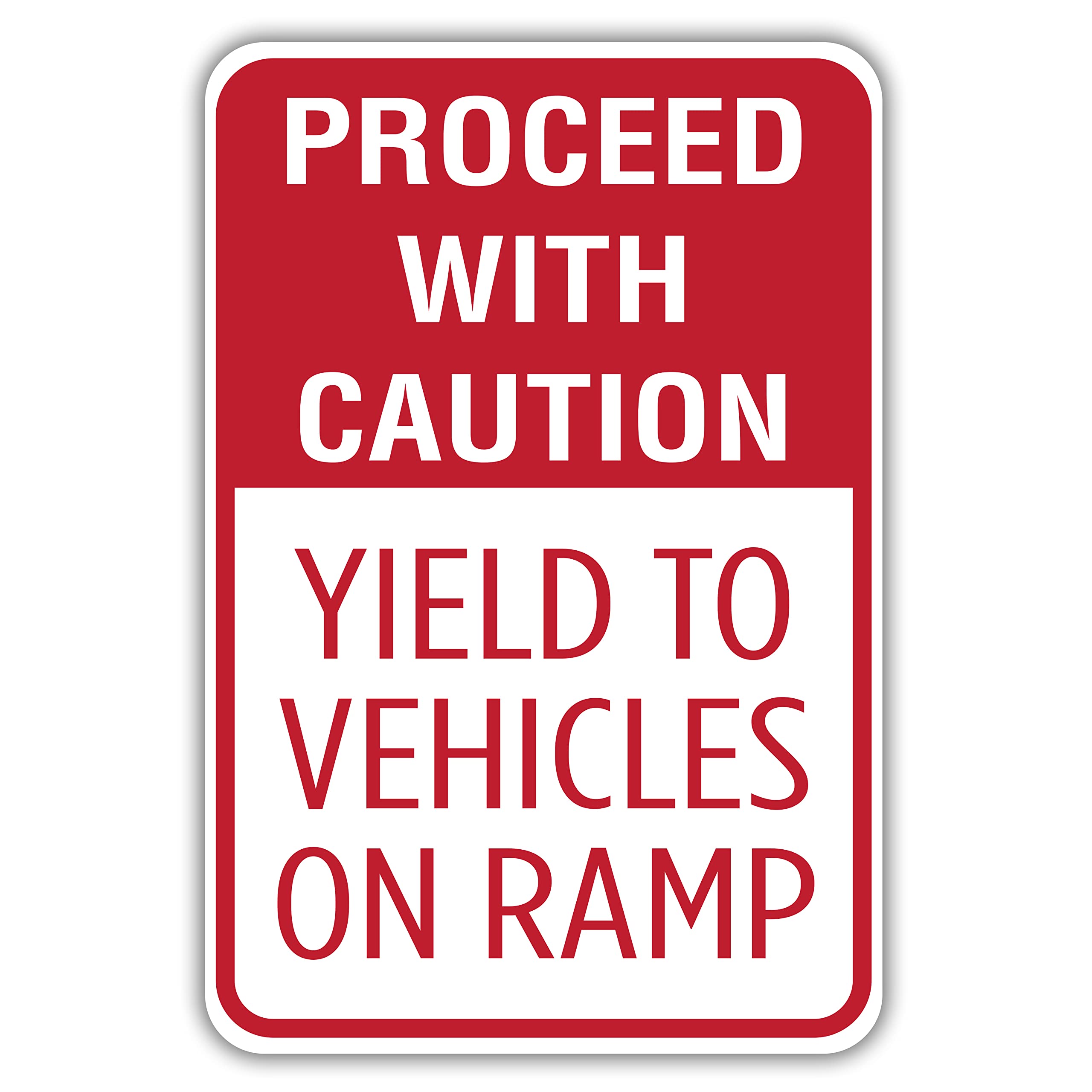 Proceed With Caution Road Sign