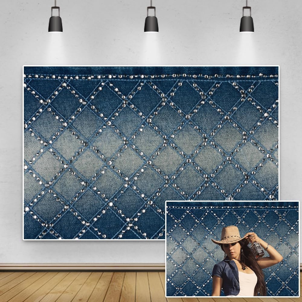 Amazon.com : TTQYFNM 8x6ft Diamond Denim Style Backdrop Slant Lattice ...