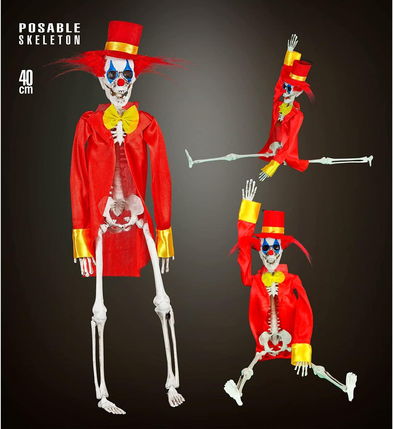WIDMANN 10995 Killer Clown Skeleton with Movable Arms and Legs 40 cm ...
