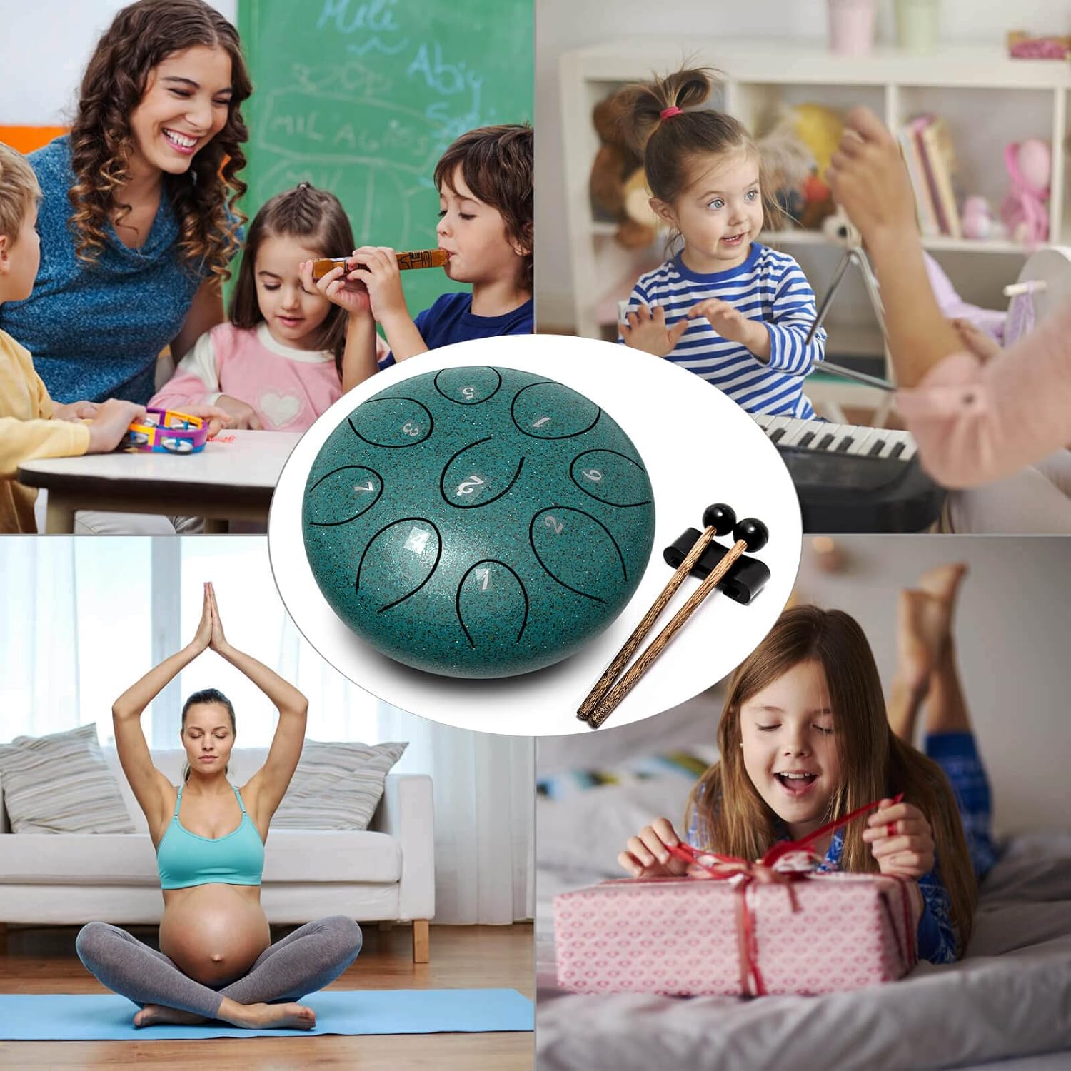 Buy Ironkoi Alloy Steel Tongue Drum 9 Notes 6 Inches Chakra Tank Drum ...