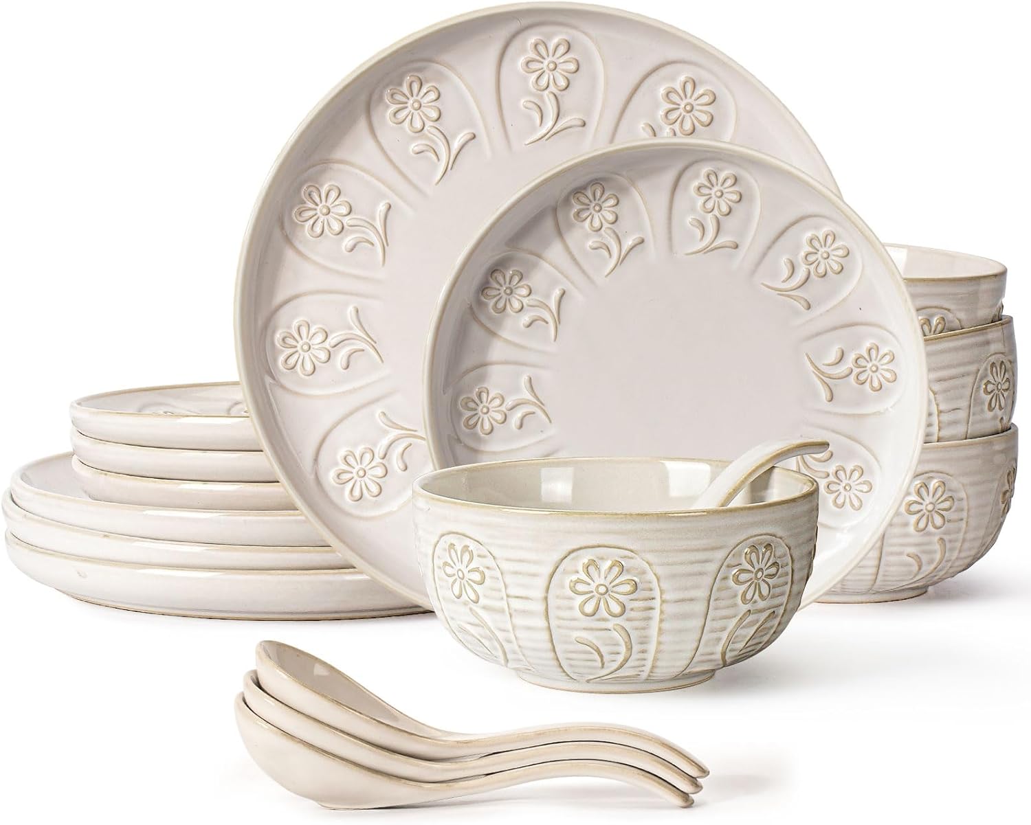 Amazon.com | Artena Plates And Bowls Sets, 16 Pieces Dinnerware Sets ...