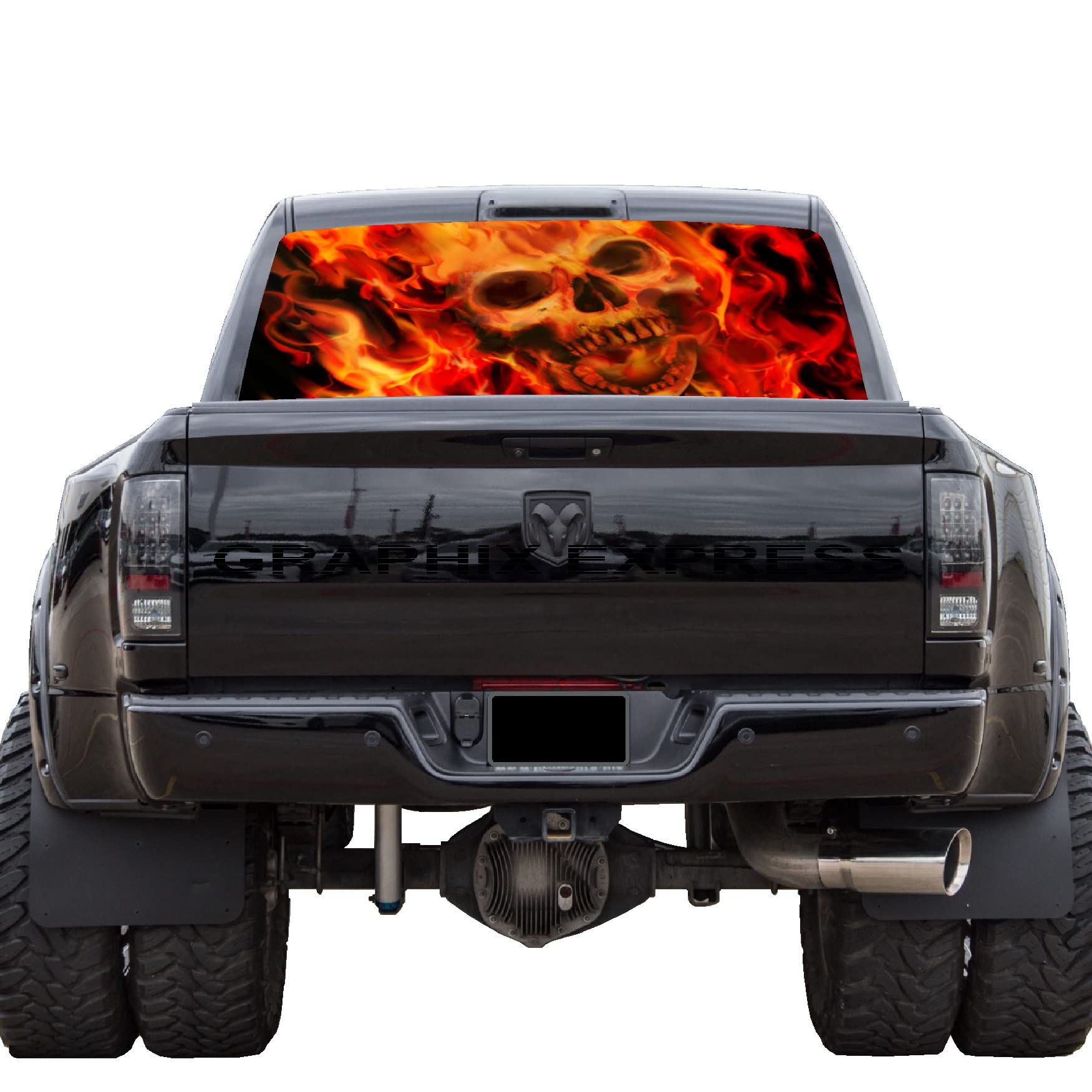 Amazon.com - GRAPHIX EXPRESS Truck Back Window Graphics (P191 Flaming ...