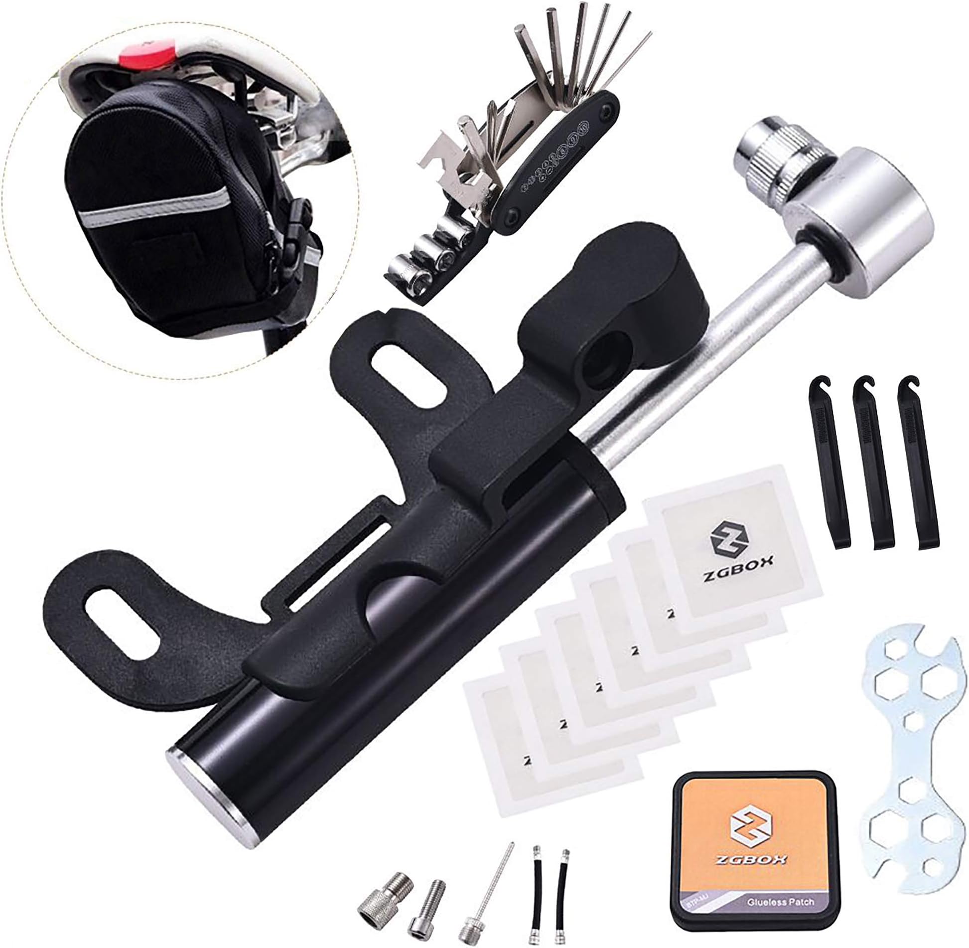 Amazon.com: Boulder Tools Bike Repair Kit Portable - Bike Pump Portable ...