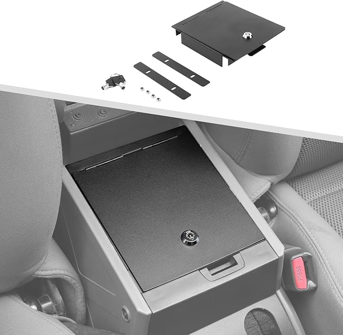 Amazon.com: Console Lid Storage Lockable Armrest Safe Box Compatible ...