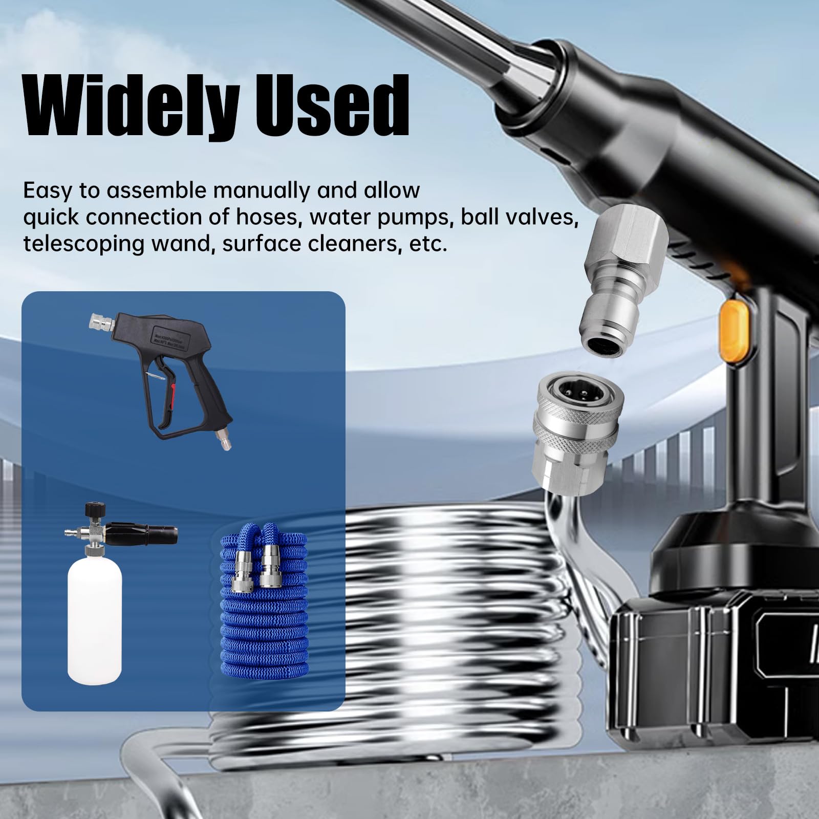 Snapklik.com : Pressure Washer Quick Connect Kit, 8 Pieces 3/8 Quick ...