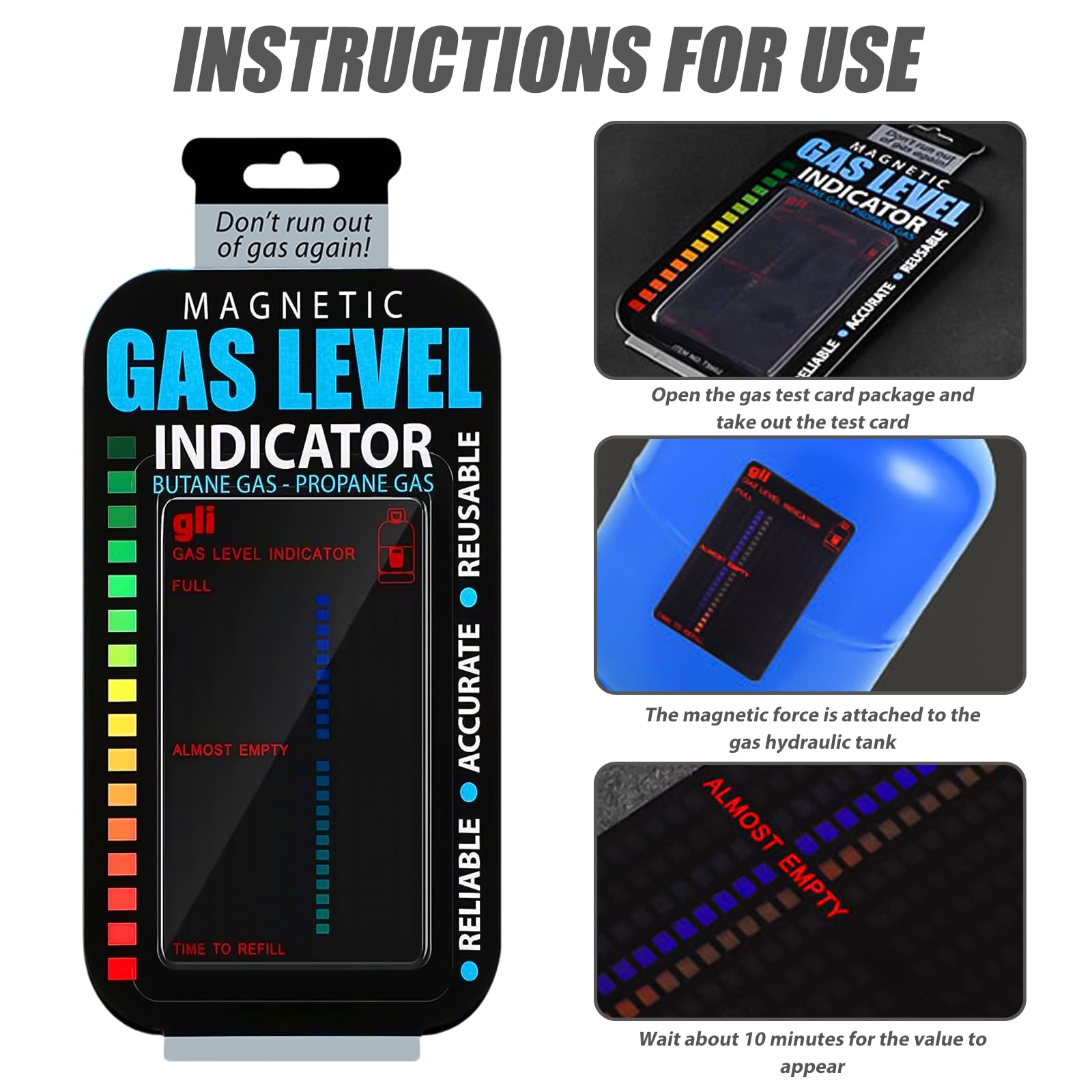Magnetic Gas Gauge PRITOK 6 Pcs Magnetic Gas Bottle Level Indicator ...