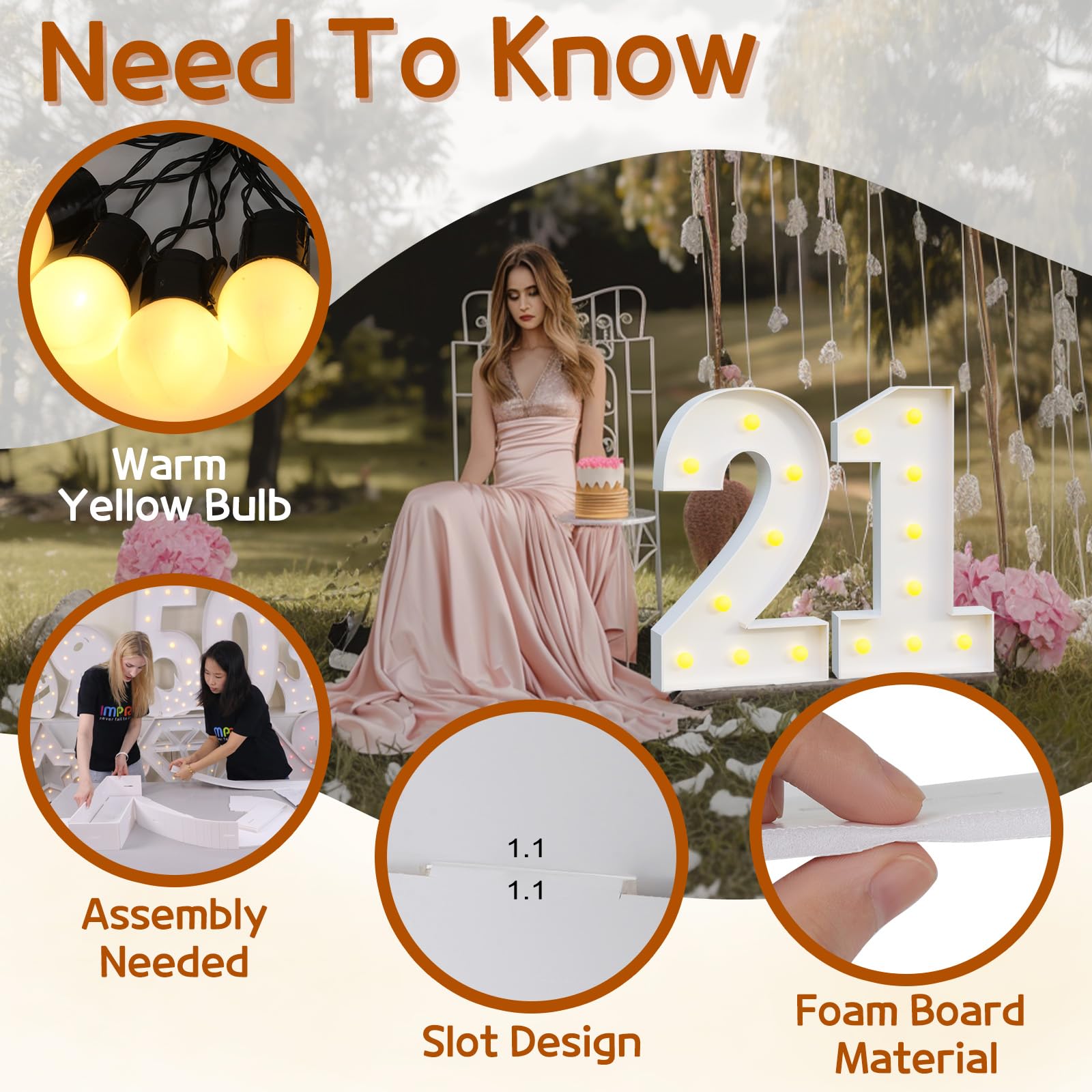 Snapklik.com : Imprsv Marquee Light Up Numbers, Mosaic 3FT Marquee ...