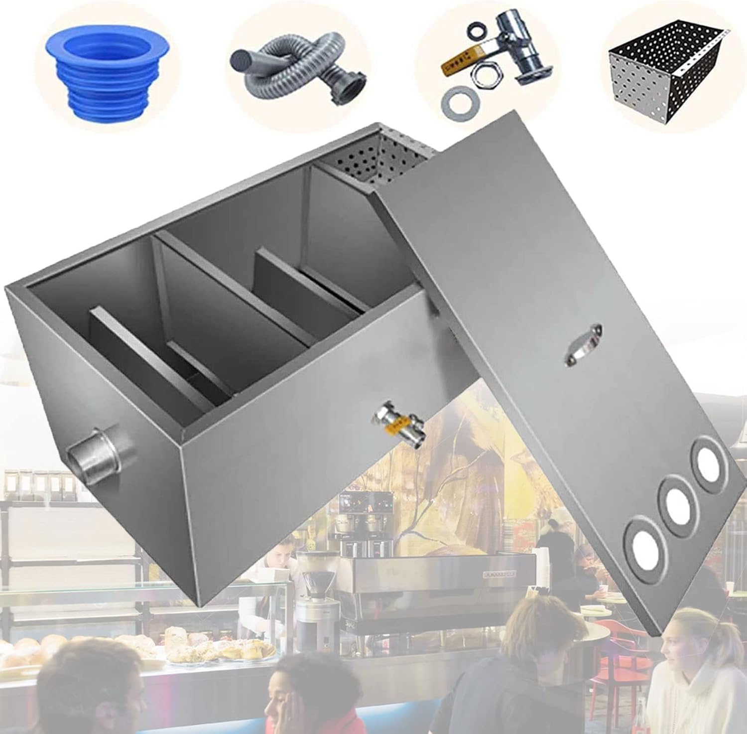 Top Inlet Commercial Grease Interceptor with Removable Baffles Waste ...