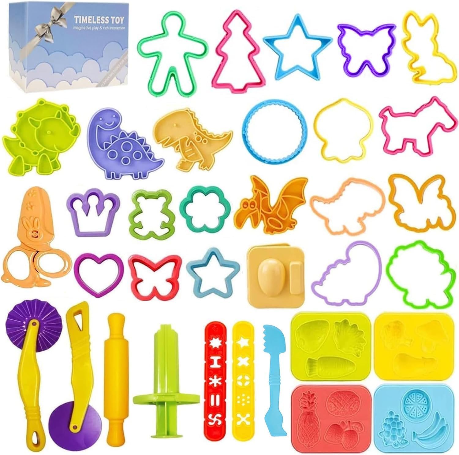 Amazon.com: Jaeespon Dough Play Tools for Kids- Dough Accessories Molds ...