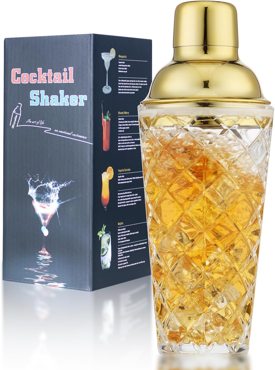 Amazon.com: Gbuxska Gold Cocktail Shaker with 4 pcs Vintage Style ...