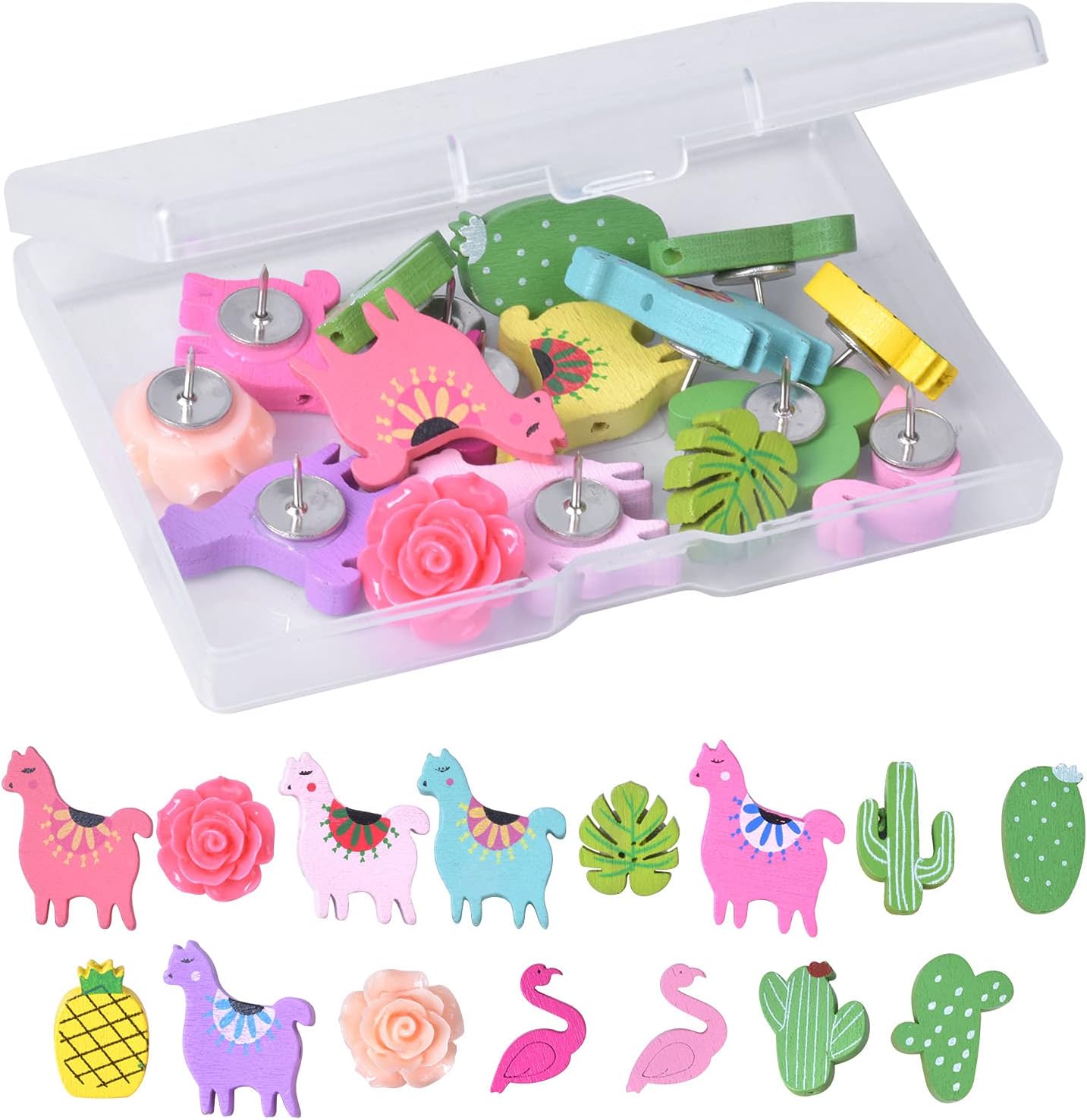 15 Pieces Decorative Push Pins, Push Pin Wooden, Creative Thumbtacks ...