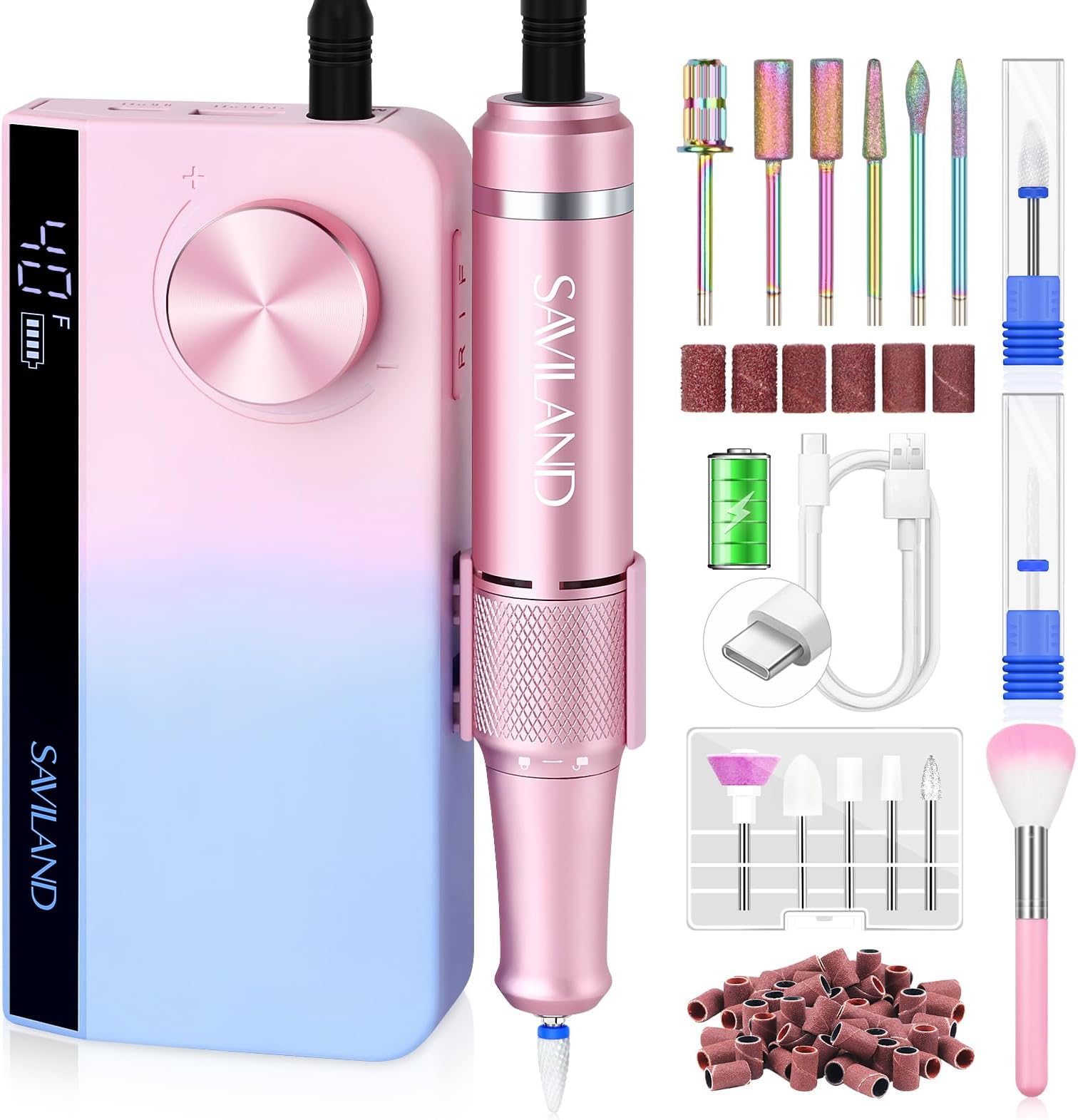 Amazon.com: SAVILAND SSPro X-Drill Nail Drill Professional: 45000 RPM ...