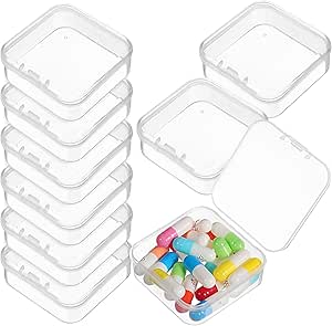 Amazon.co.jp: NUOLUX 小分けケース 小物収納ケース ミニケース PVC 24個セット 5.5X5.5X2CM 透明 収納ケース 正方形 ビーズ ケース 蓋付き : ホビー